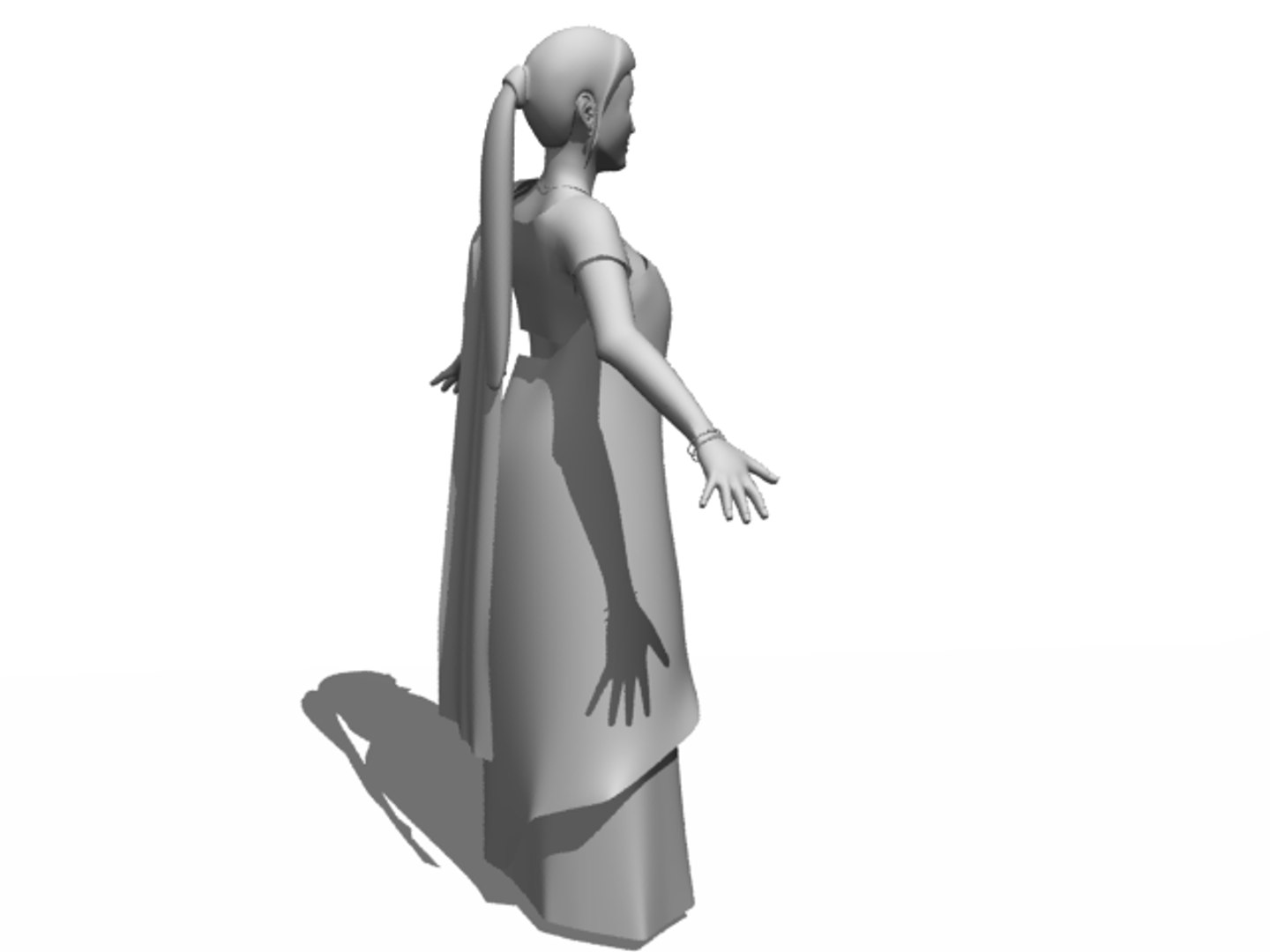 3d - Women Wearing Sadi Model
