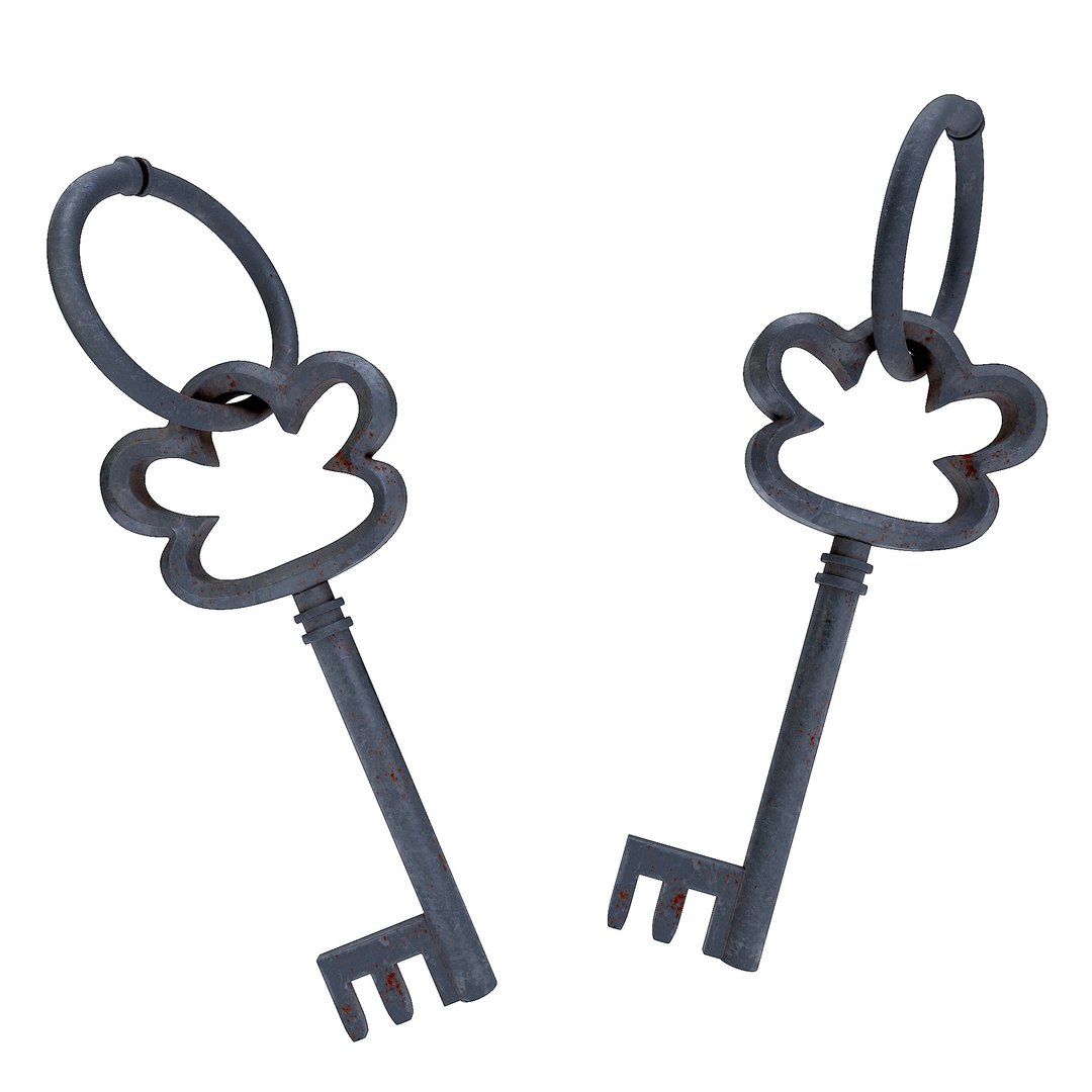 3D Antique Dark Metal Key - TurboSquid 1982381