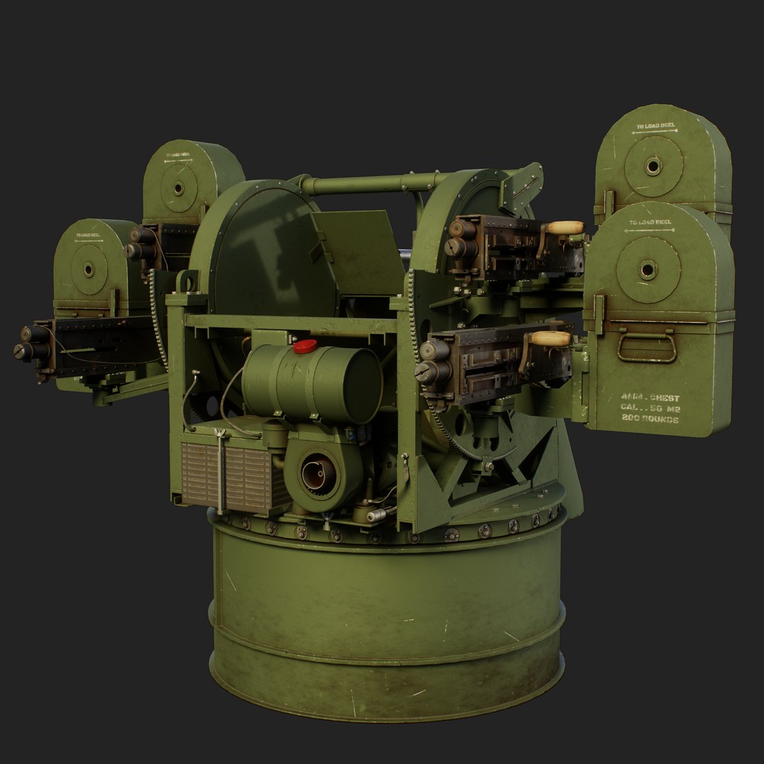 3D M45 Quadmount Low-poly 3D model model - TurboSquid 2101645