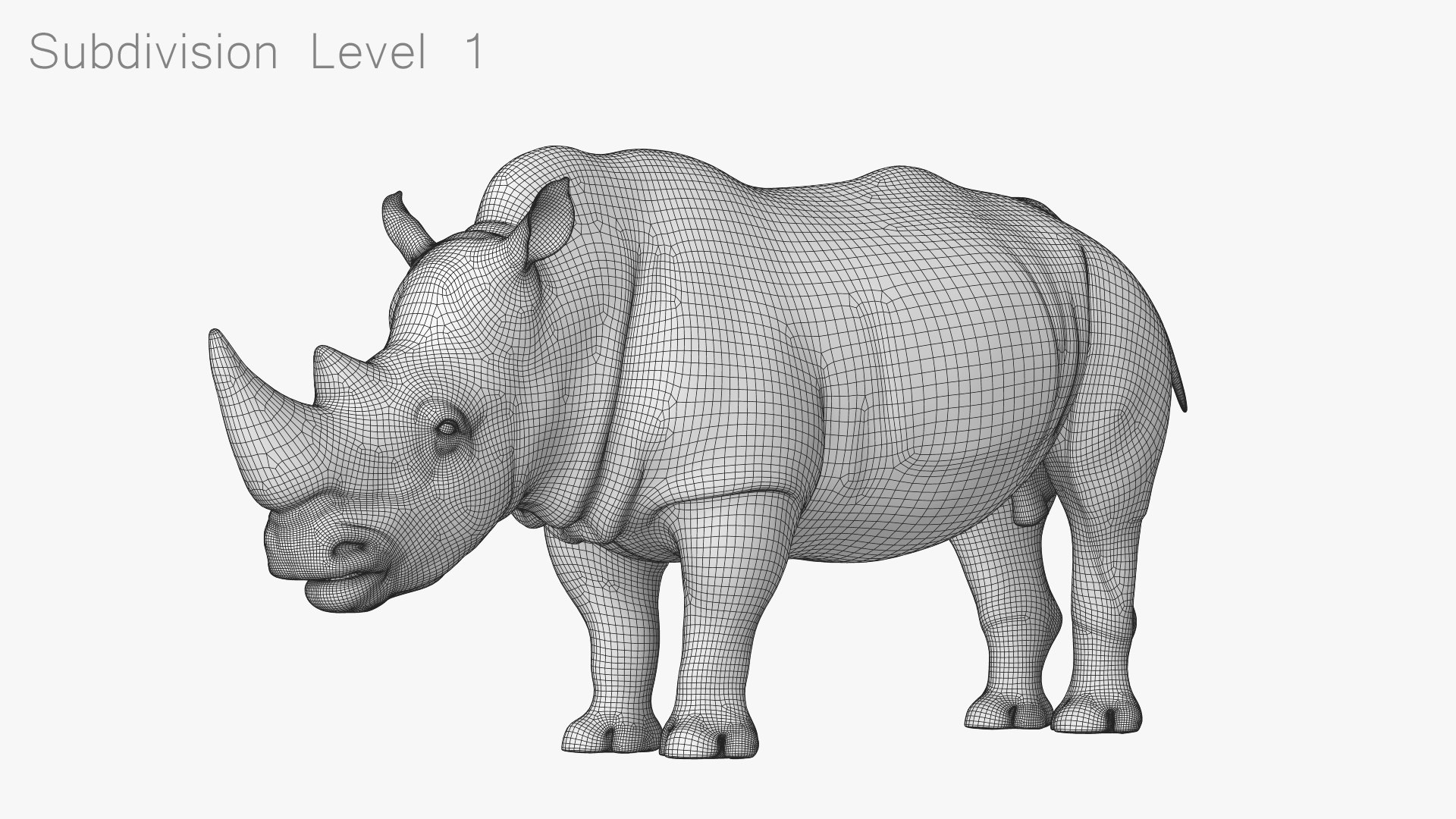 3D Big White Rhino Animated model - TurboSquid 1737404