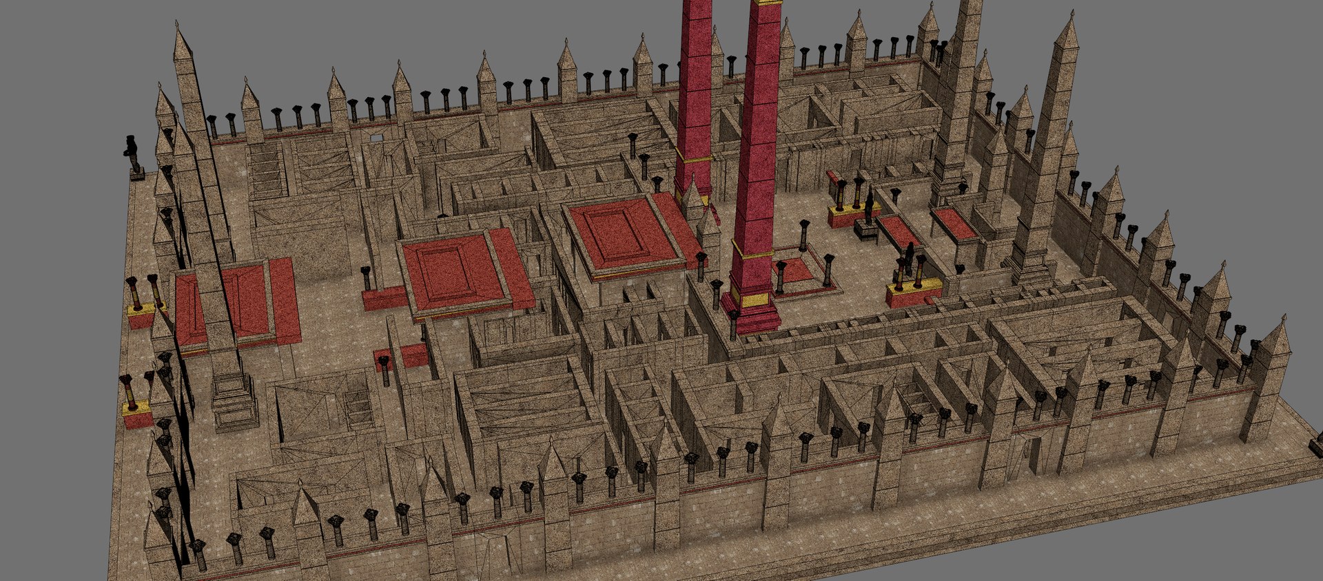 3D Fantasy Egyptian Labyrinth Temple Model - TurboSquid 2246065