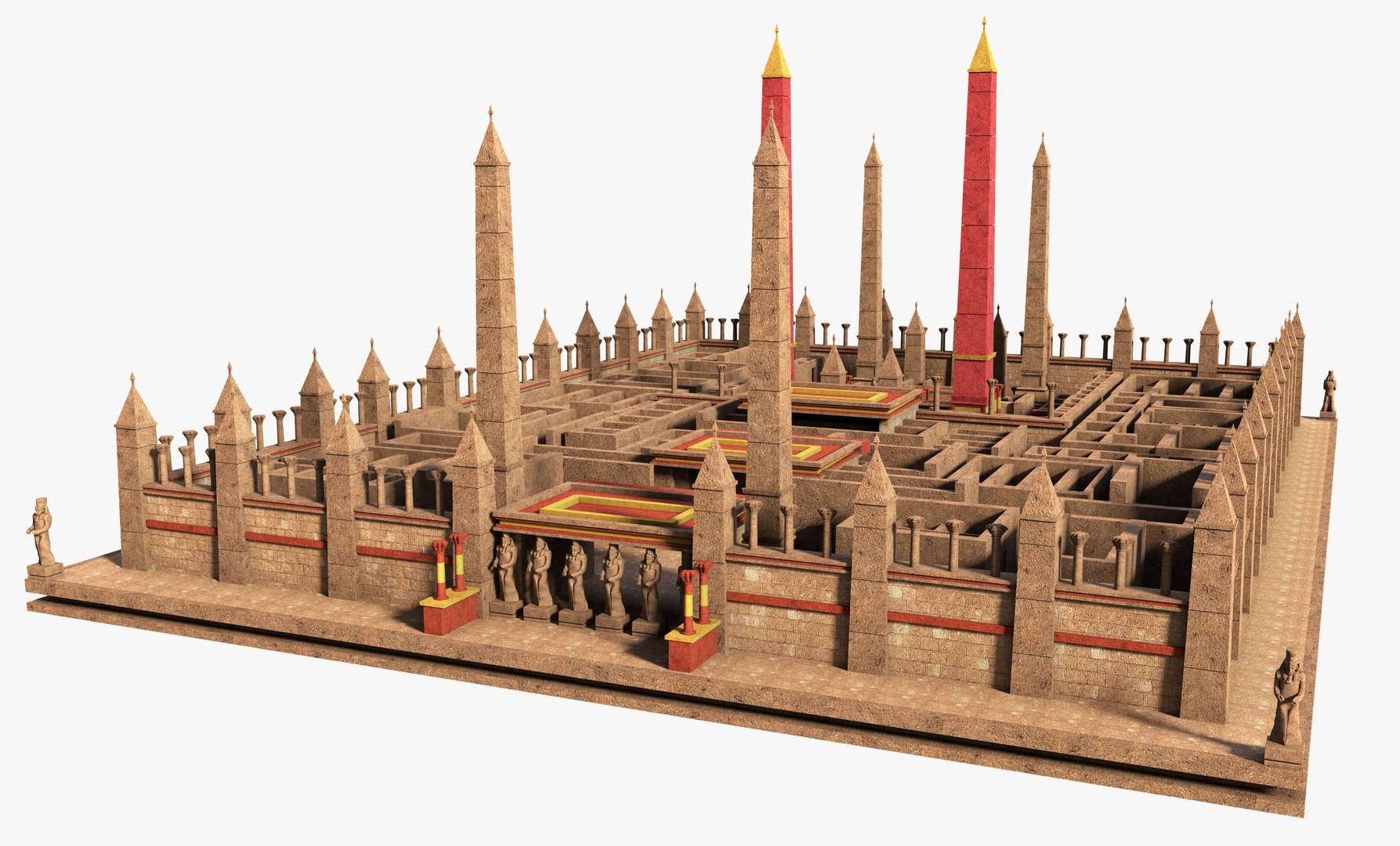 3D Fantasy Egyptian Labyrinth Temple Model - TurboSquid 2246065