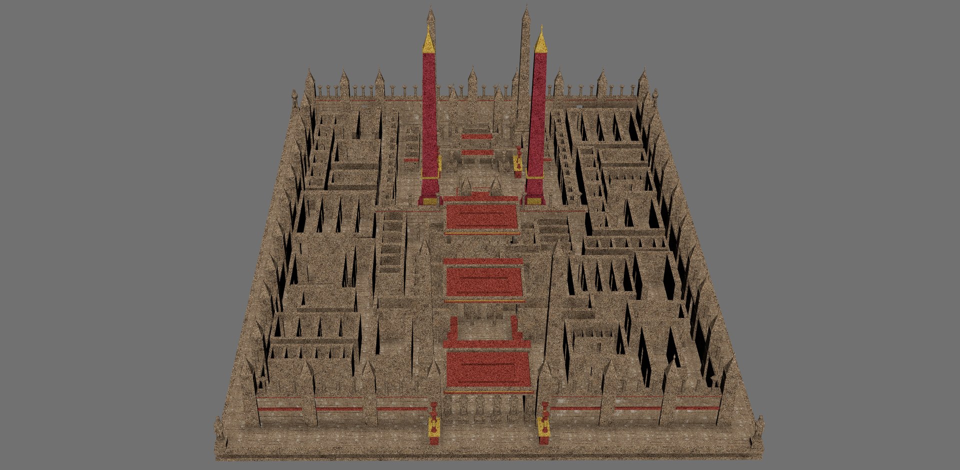 3D Fantasy Egyptian Labyrinth Temple Model - TurboSquid 2246065