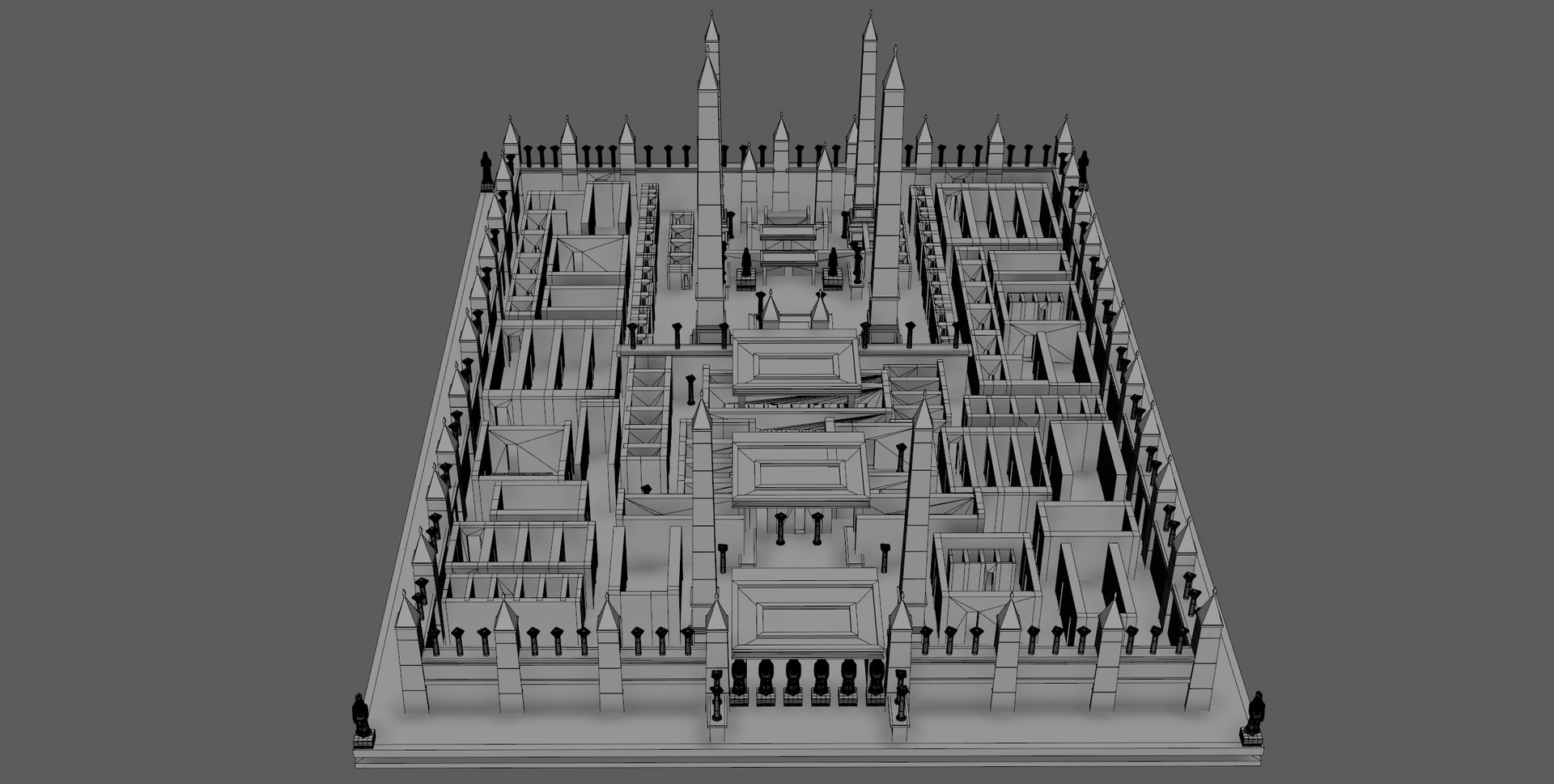 3D Fantasy Egyptian Labyrinth Temple Model - TurboSquid 2246065