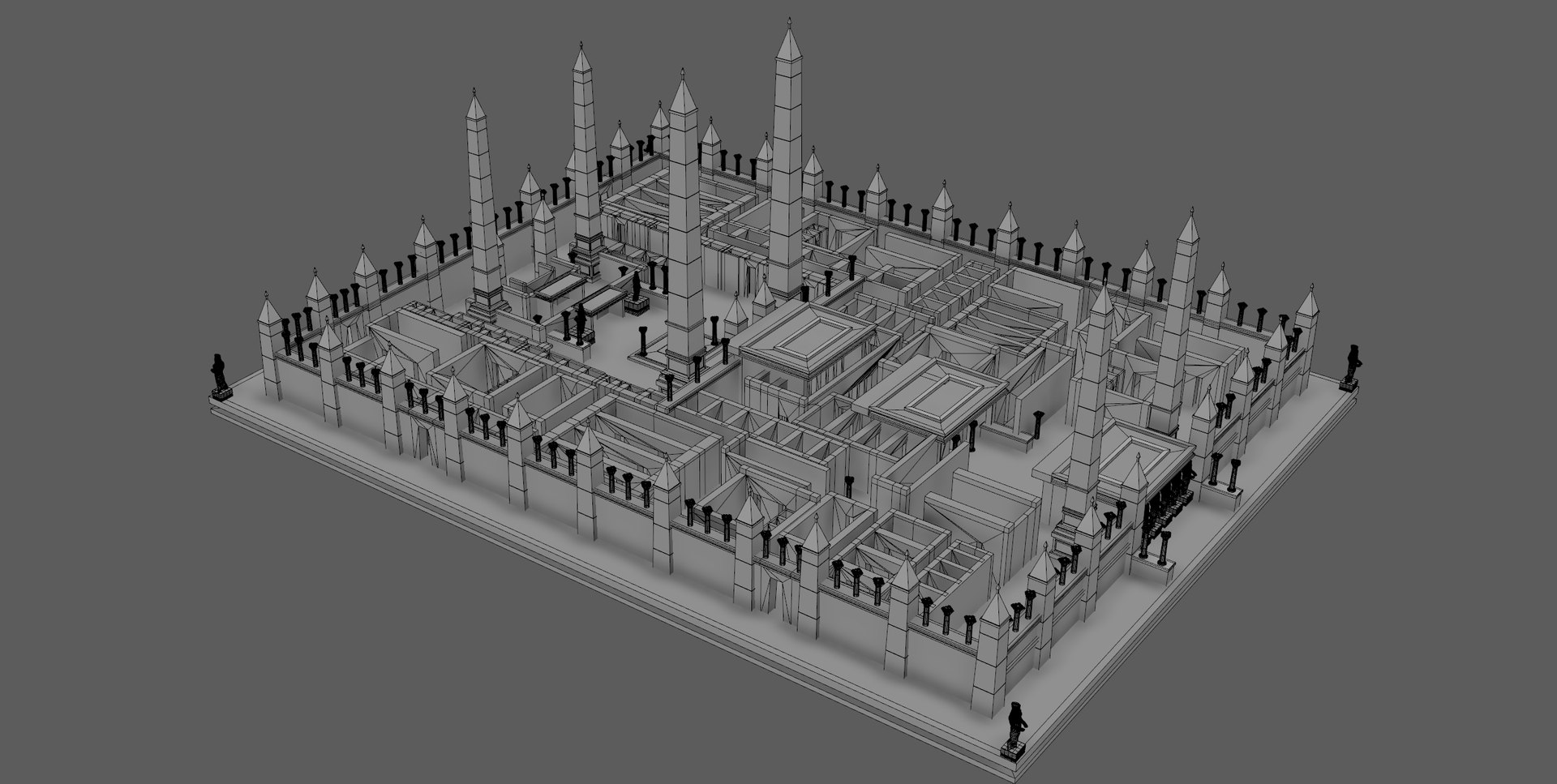 3D Fantasy Egyptian Labyrinth Temple Model - TurboSquid 2246065