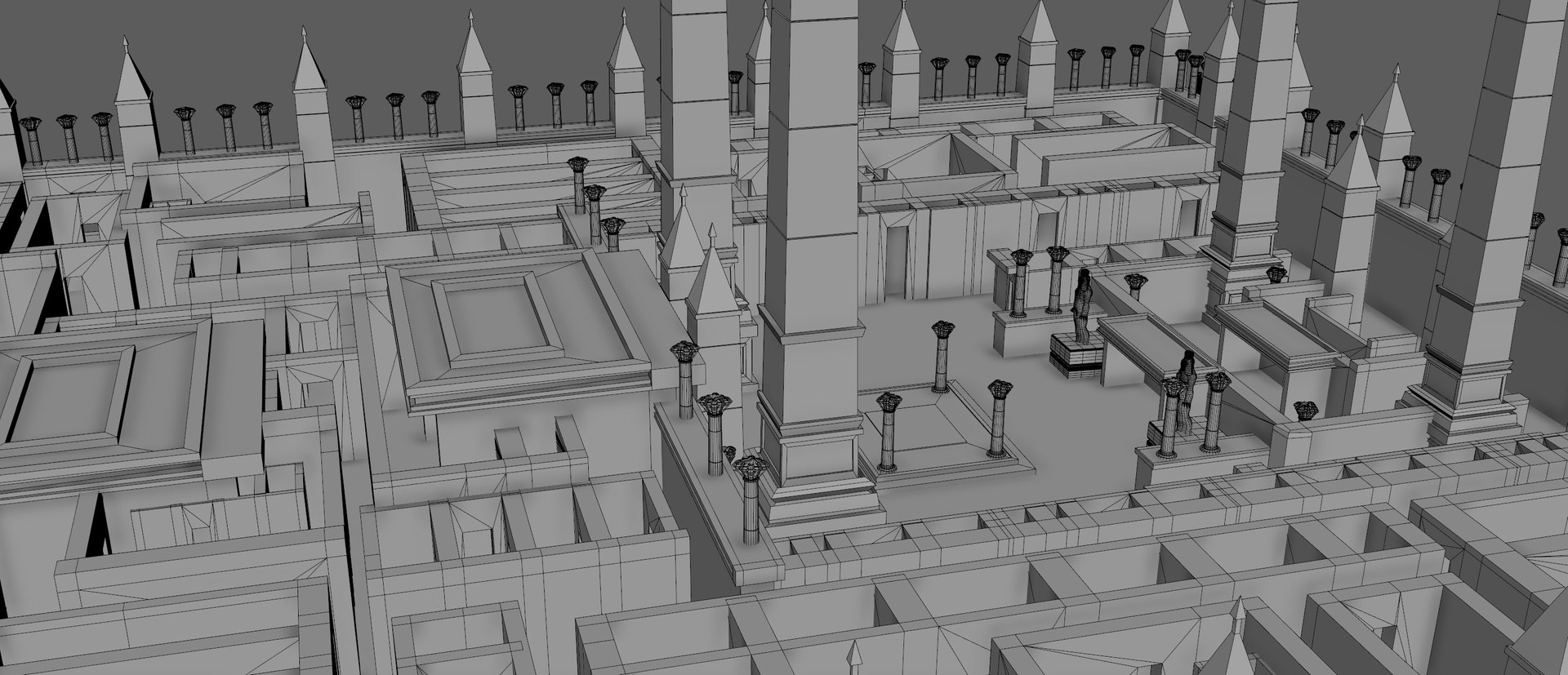 3D Fantasy Egyptian Labyrinth Temple Model - TurboSquid 2246065