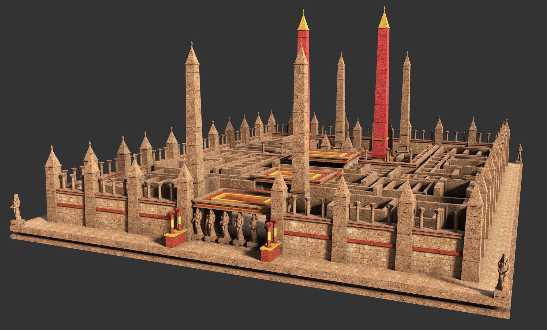 3D Fantasy Egyptian Labyrinth Temple Model - TurboSquid 2246065