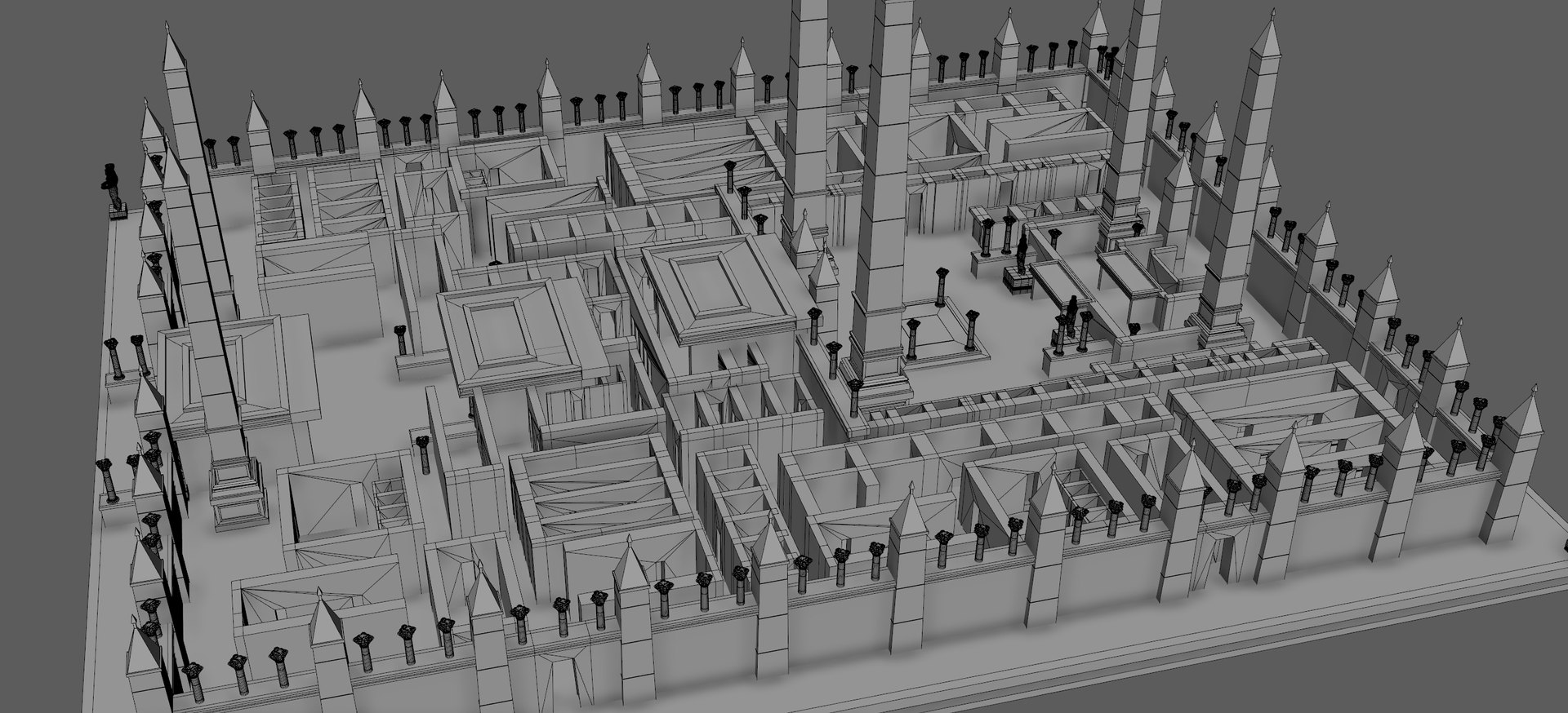 3D Fantasy Egyptian Labyrinth Temple Model - TurboSquid 2246065