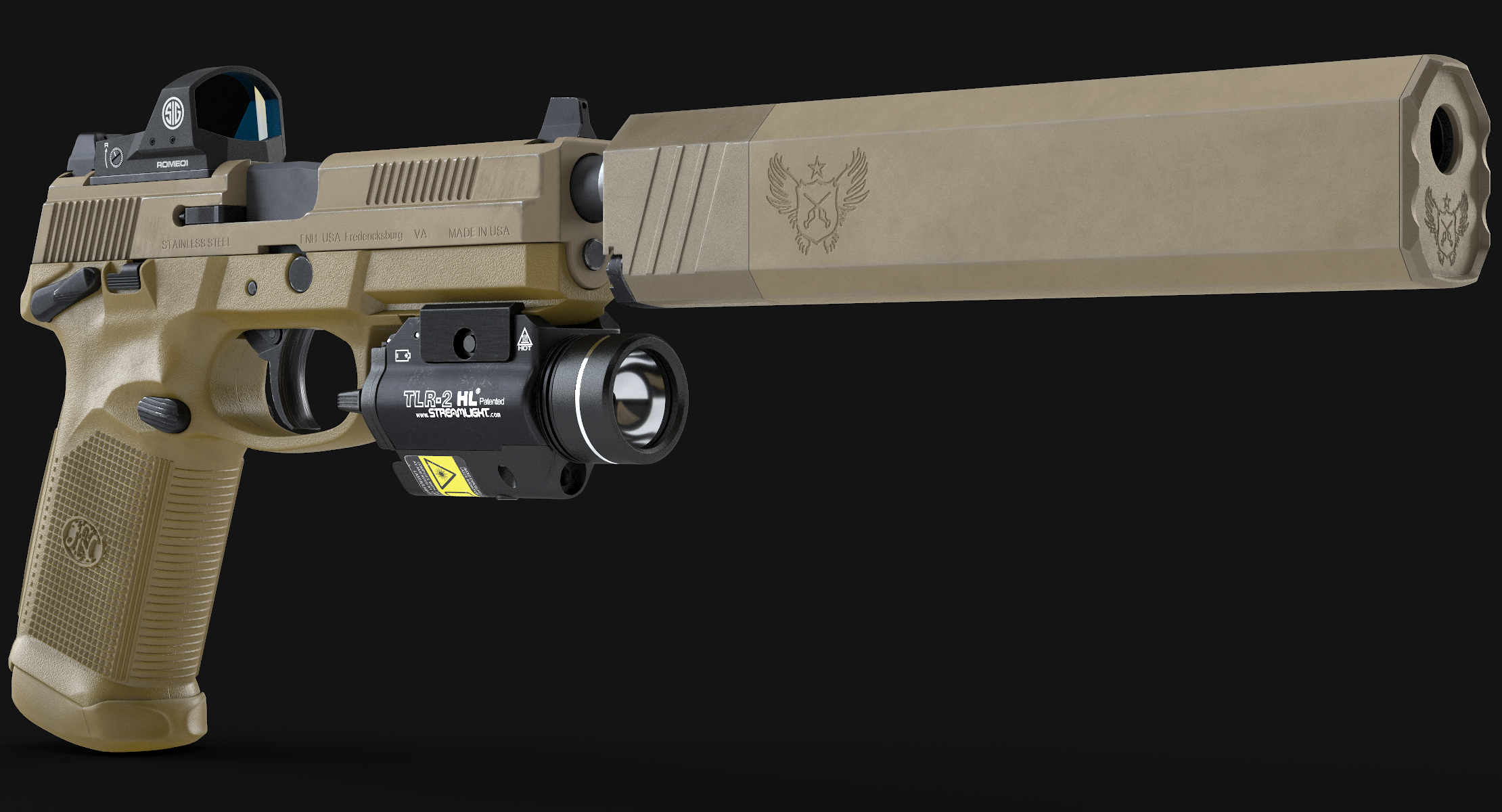 Fn fnx-45 tactical sight 3D - TurboSquid 1194970