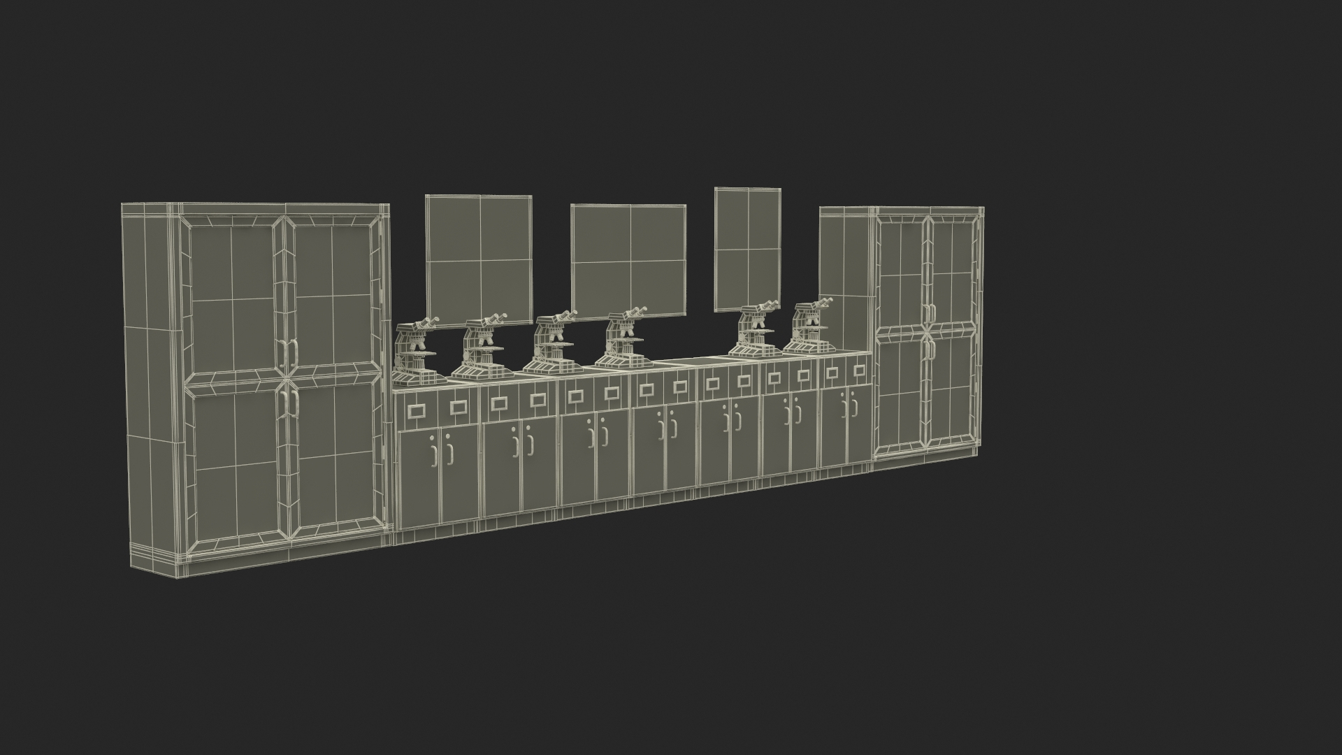 Laboratory Interior With Cabinets And Microscopes 3D Model - TurboSquid ...