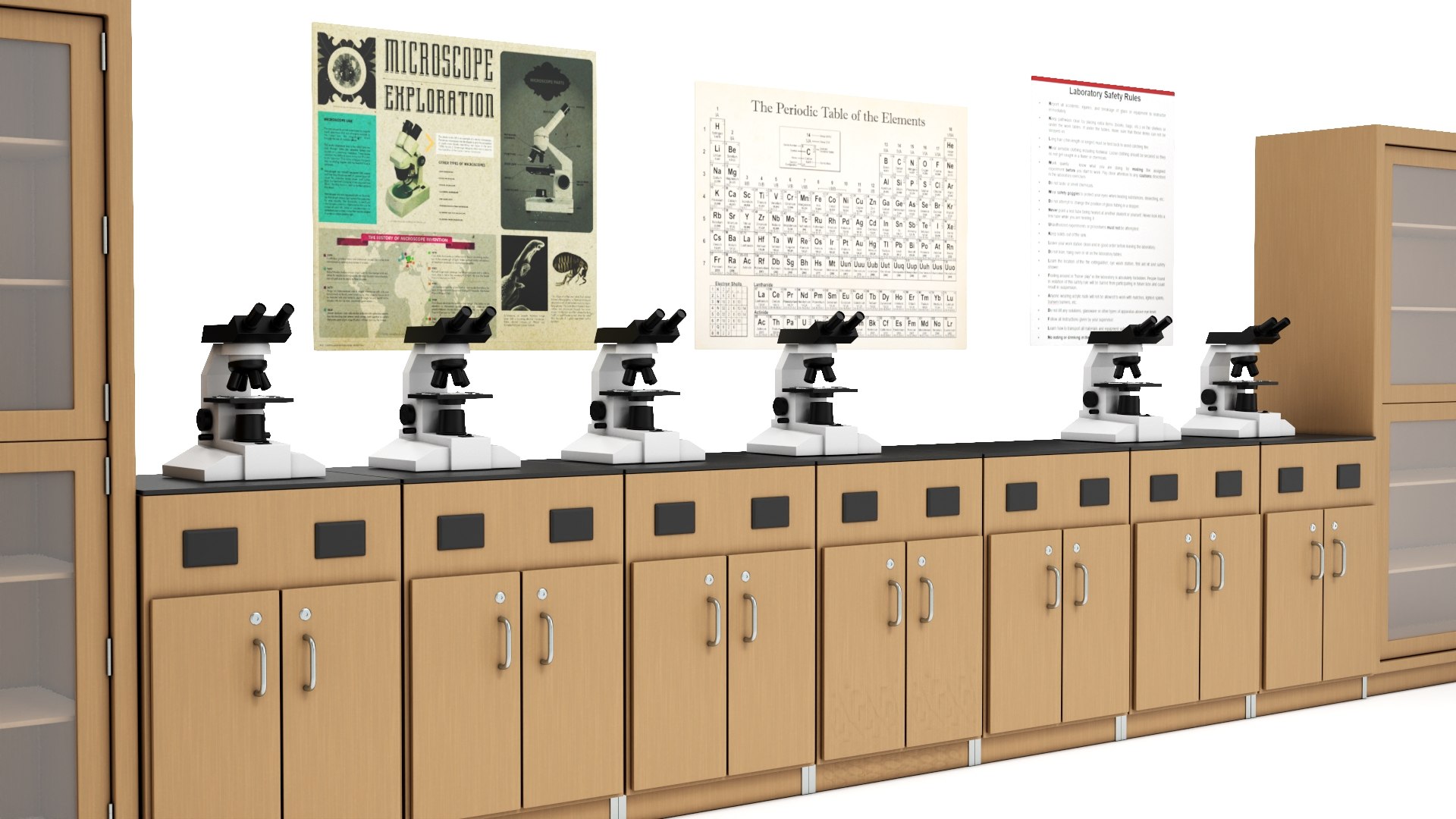 Laboratory Interior With Cabinets And Microscopes 3D Model - TurboSquid ...