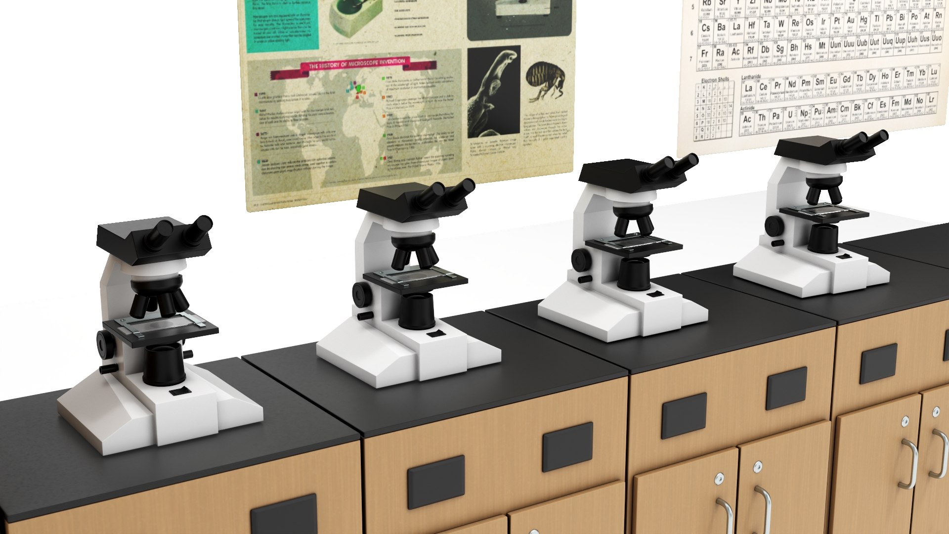 Laboratory Interior With Cabinets And Microscopes 3D Model - TurboSquid 2285480