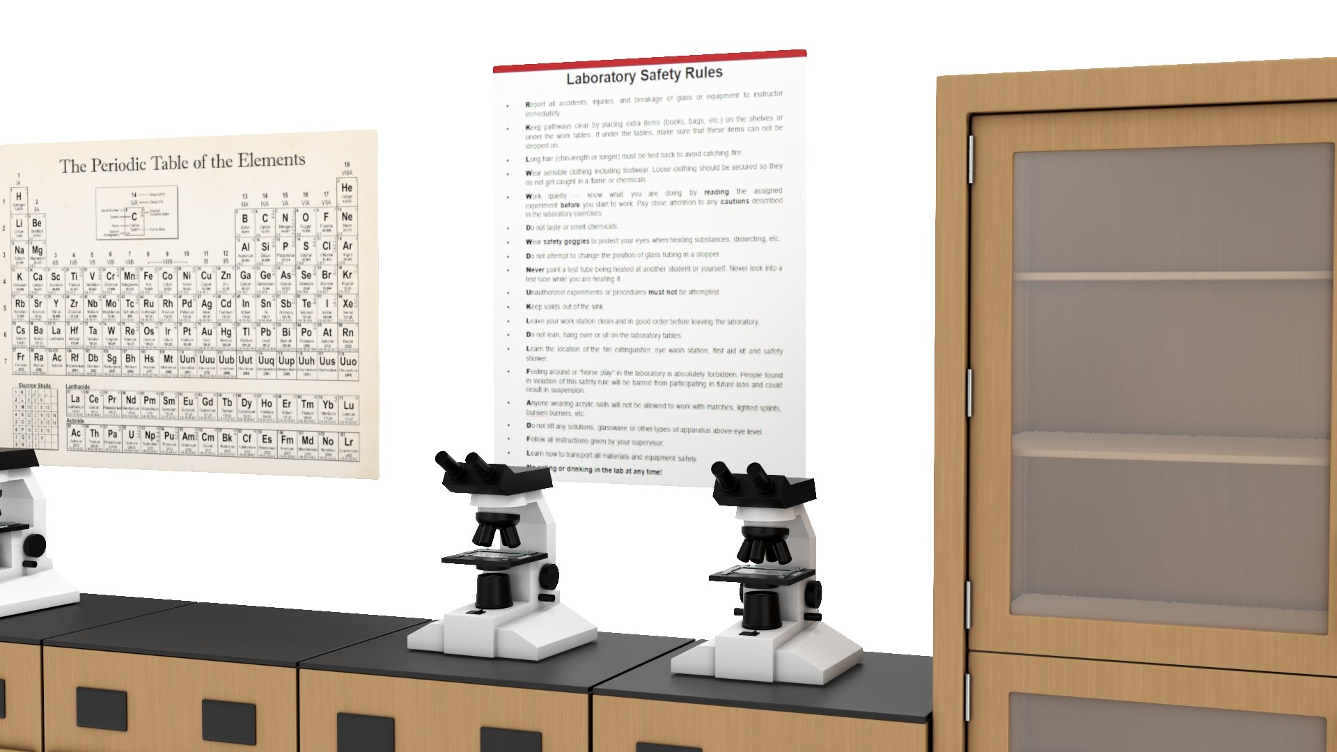 Laboratory Interior With Cabinets And Microscopes 3D Model - TurboSquid 2285480