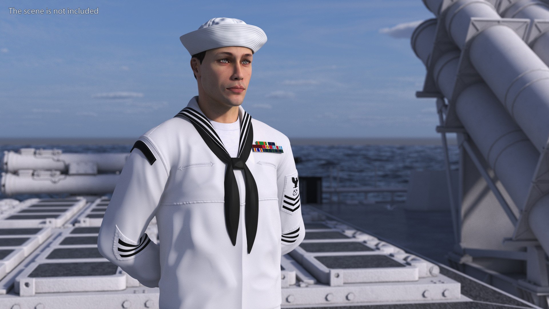 3D US Navy Sailor Standing Pose Model - TurboSquid 2392358