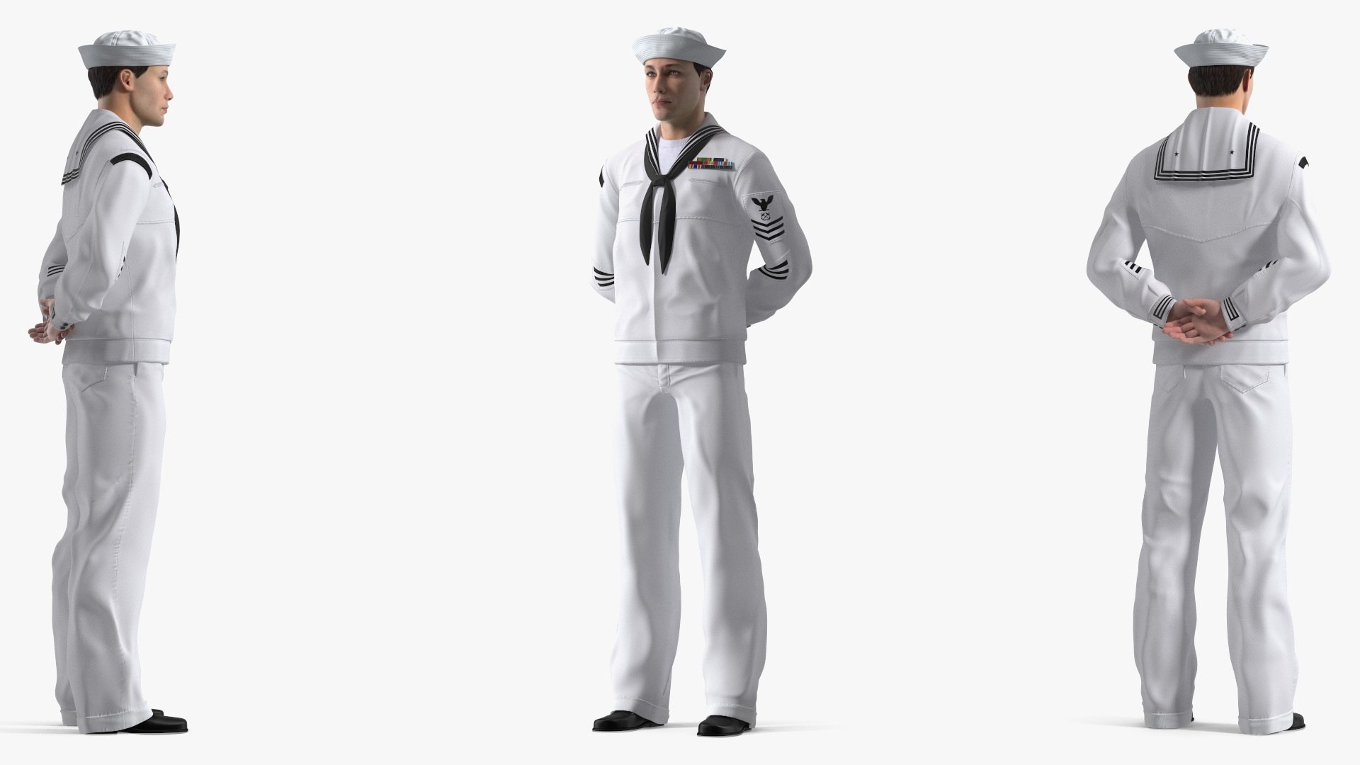 3D US Navy Sailor Standing Pose Model - TurboSquid 2392358