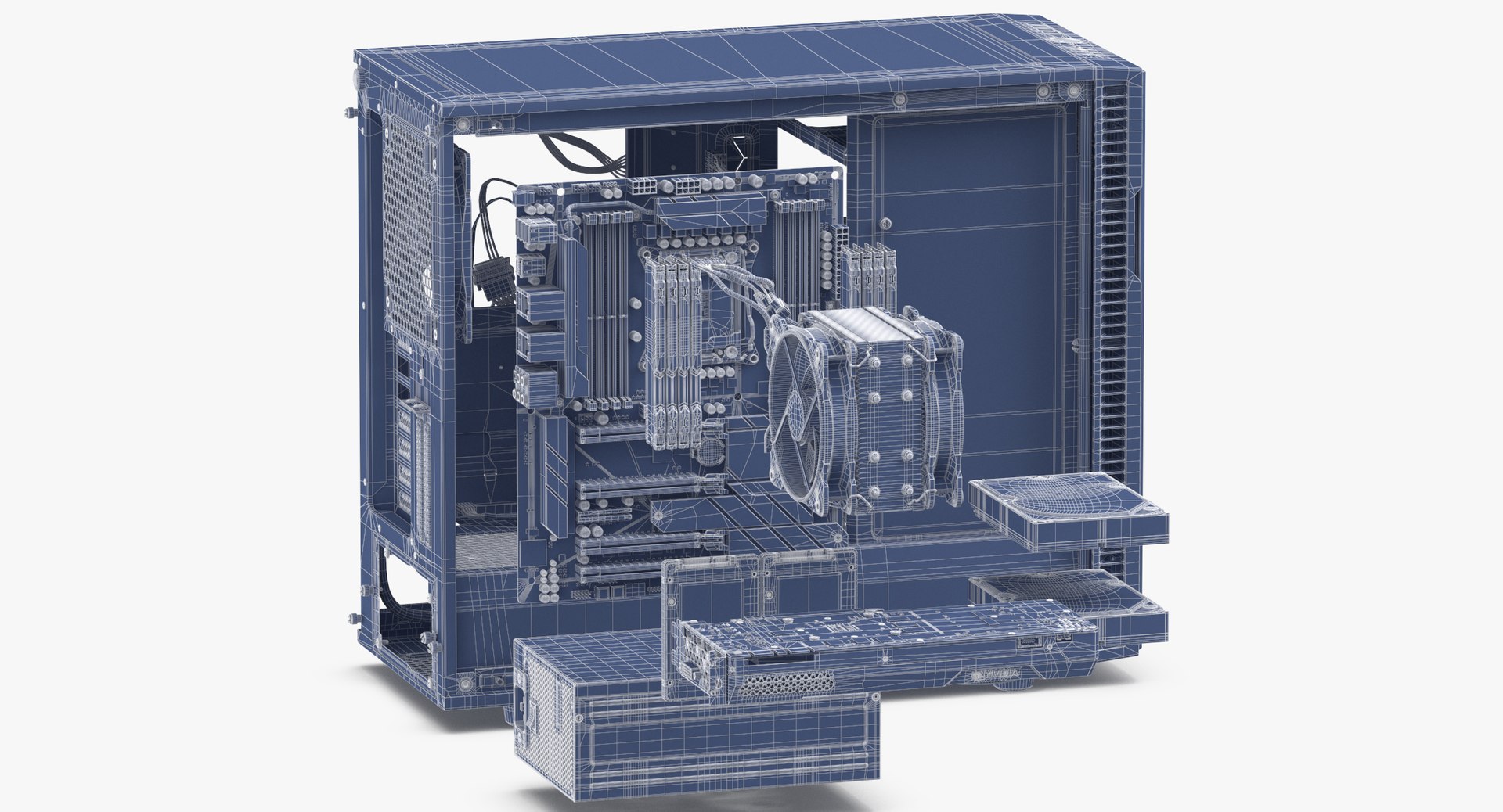 Fractal computer case expanded 3D - TurboSquid 1429094