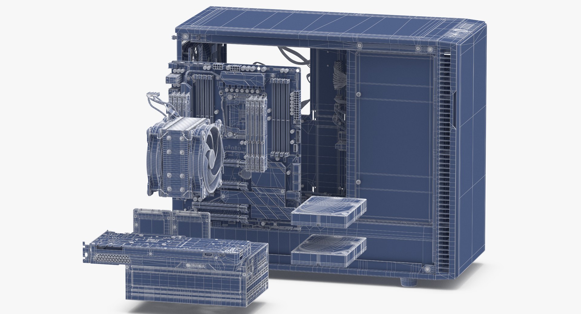 Fractal computer case expanded 3D - TurboSquid 1429094