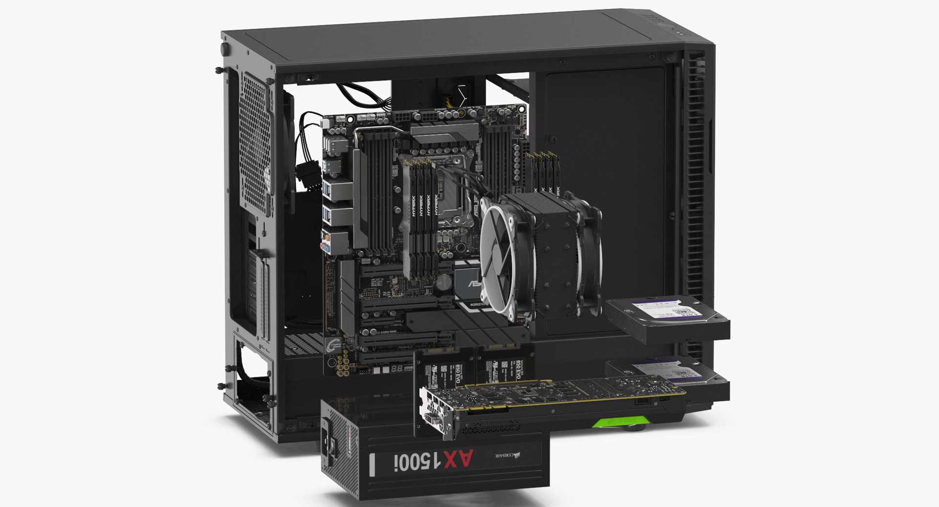 Fractal computer case expanded 3D - TurboSquid 1429094