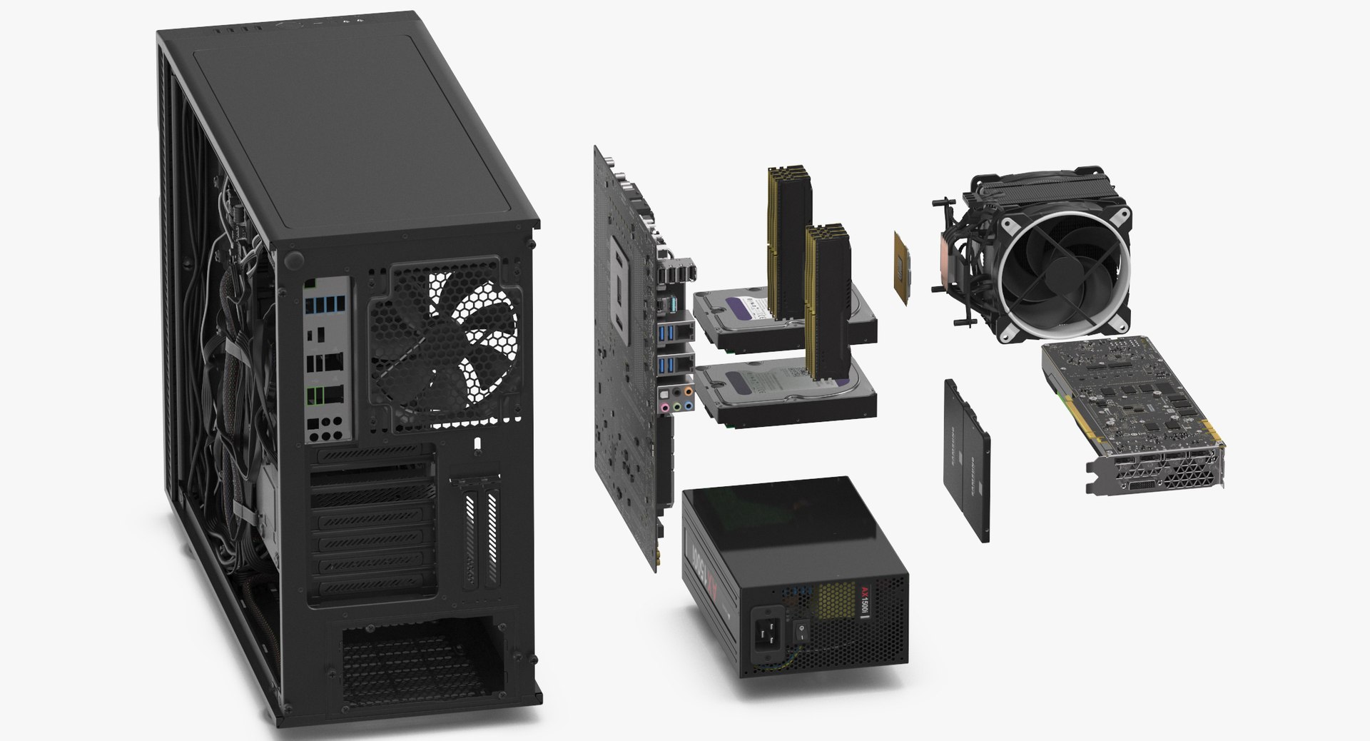 Fractal computer case expanded 3D - TurboSquid 1429094