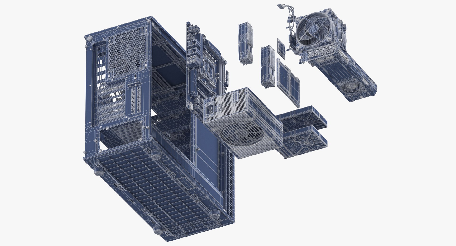 Fractal computer case expanded 3D - TurboSquid 1429094
