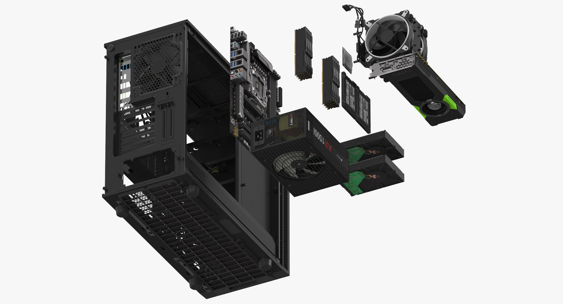 Fractal computer case expanded 3D - TurboSquid 1429094