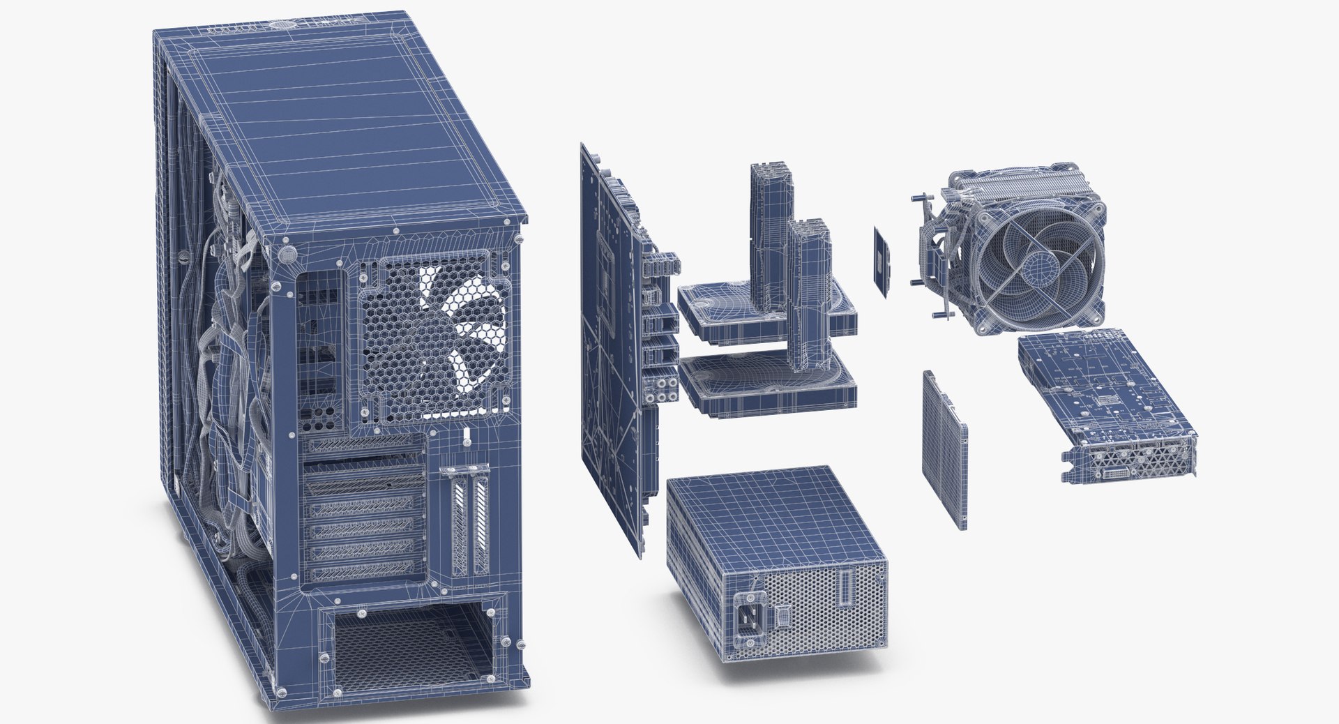 Fractal computer case expanded 3D - TurboSquid 1429094