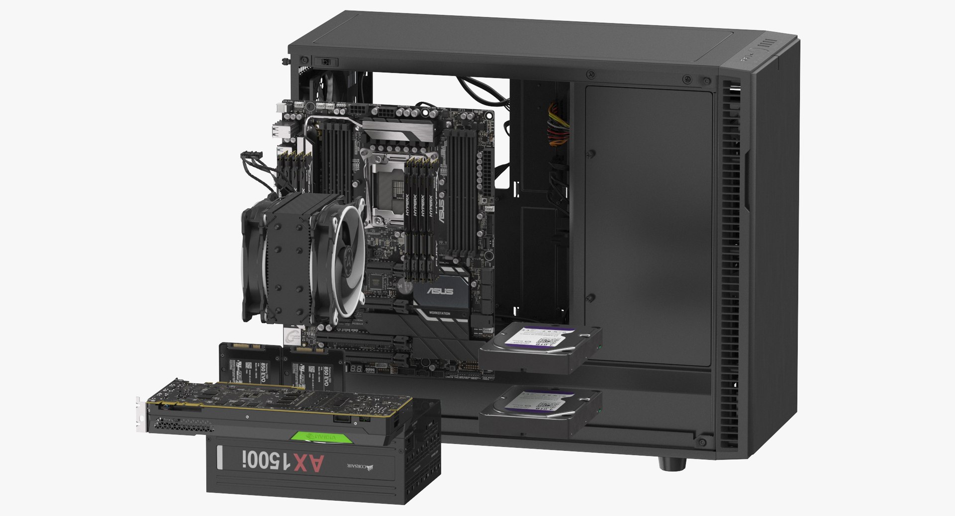 Fractal computer case expanded 3D - TurboSquid 1429094