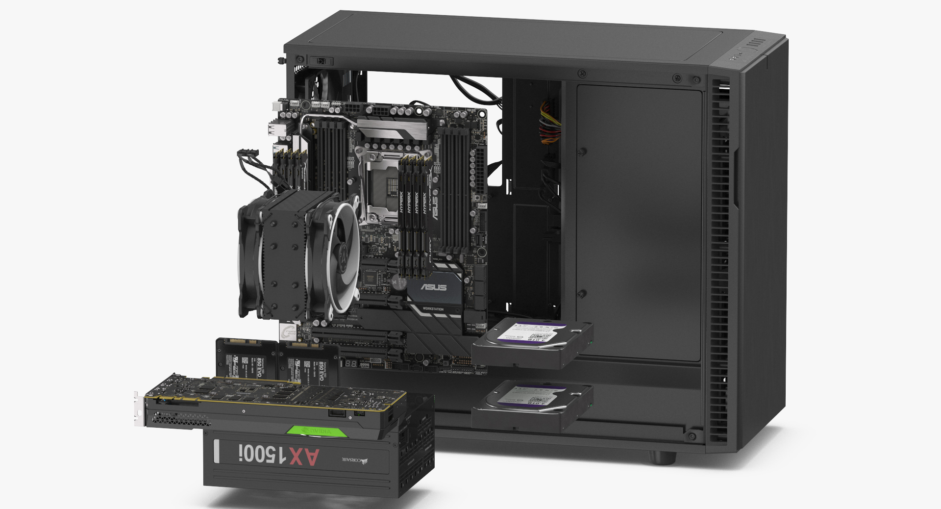 Fractal computer case expanded 3D - TurboSquid 1429094