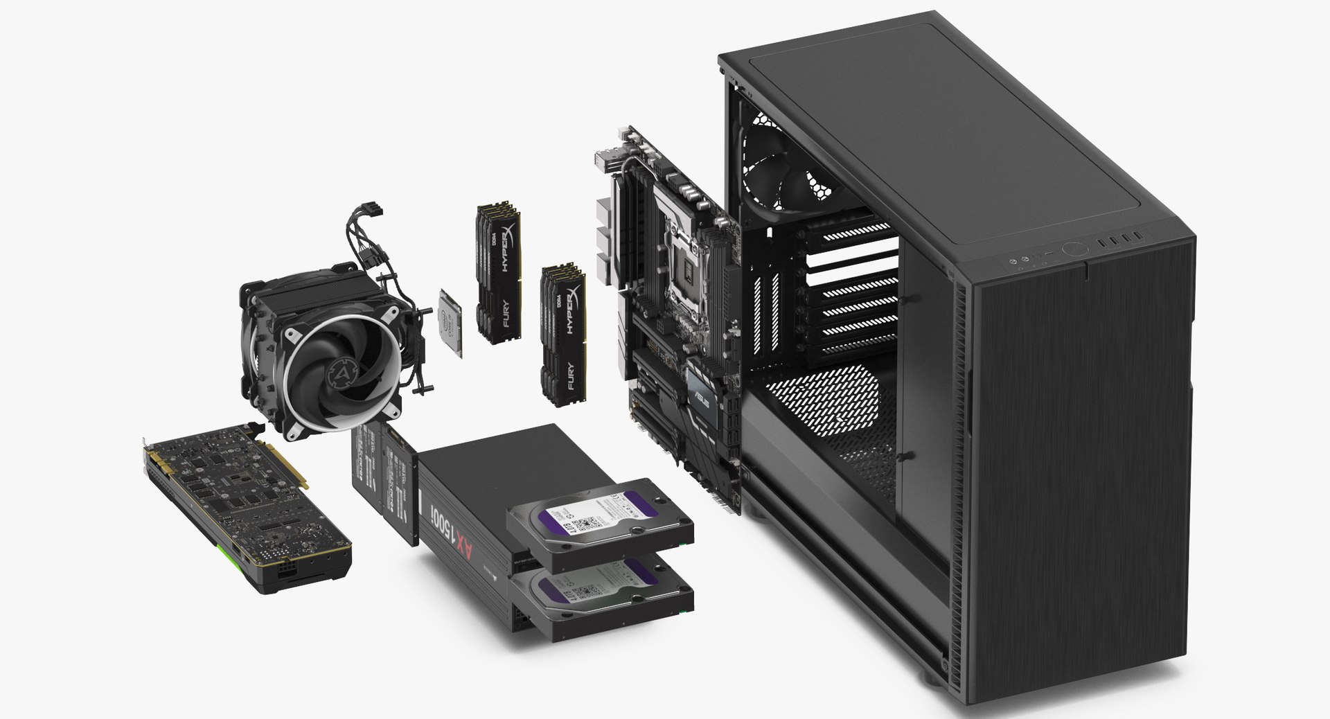 Fractal computer case expanded 3D - TurboSquid 1429094