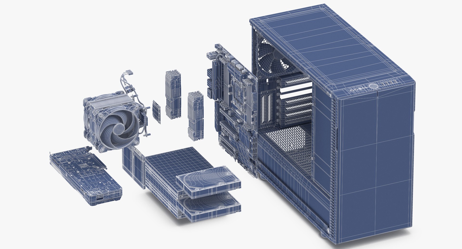 Fractal computer case expanded 3D - TurboSquid 1429094
