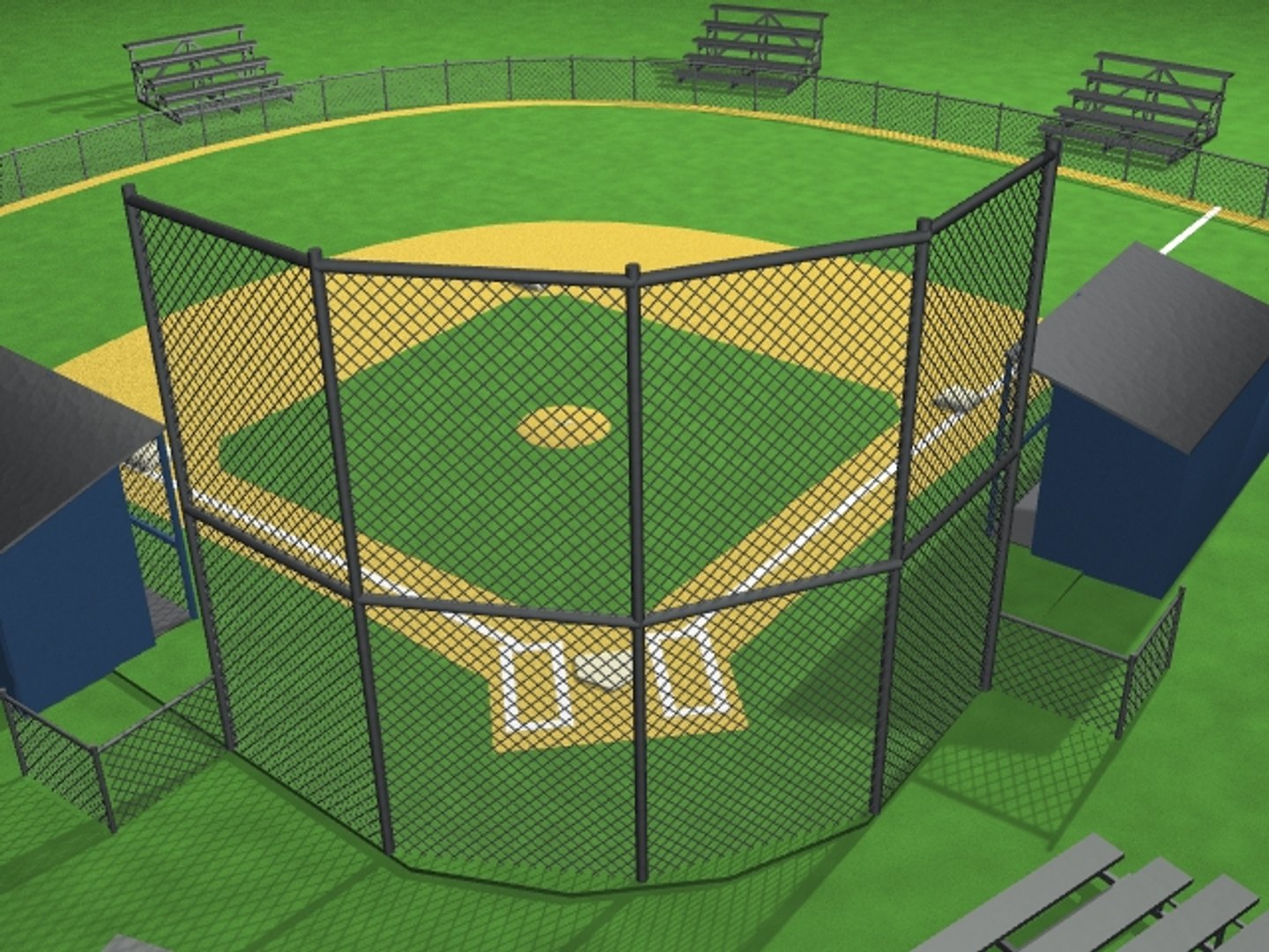 3d Little Baseball Field Bases Model