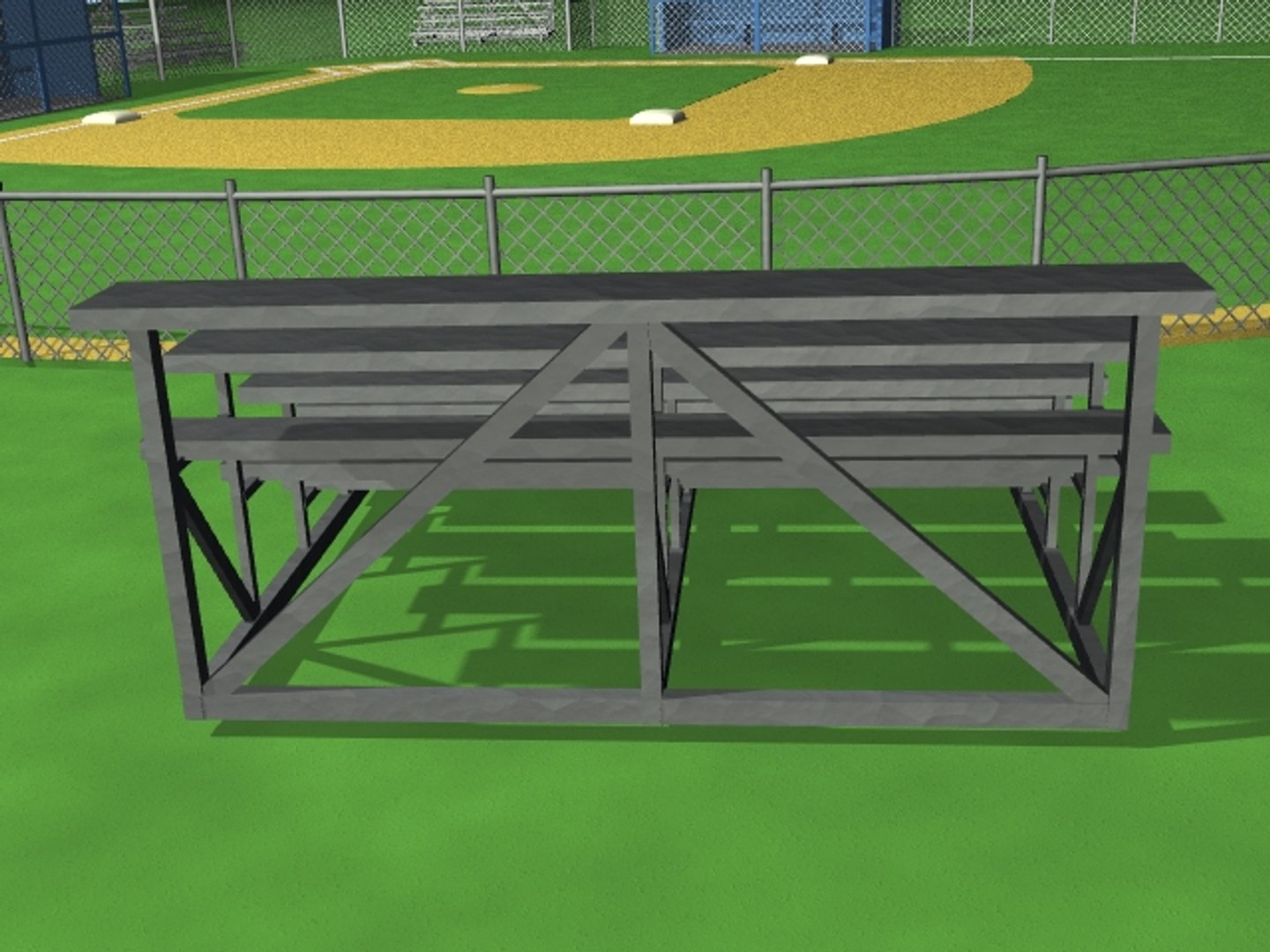 3d Little Baseball Field Bases Model