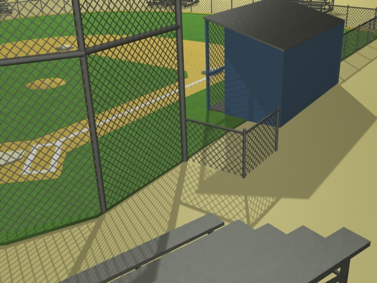 3d Little Baseball Field Bases Model