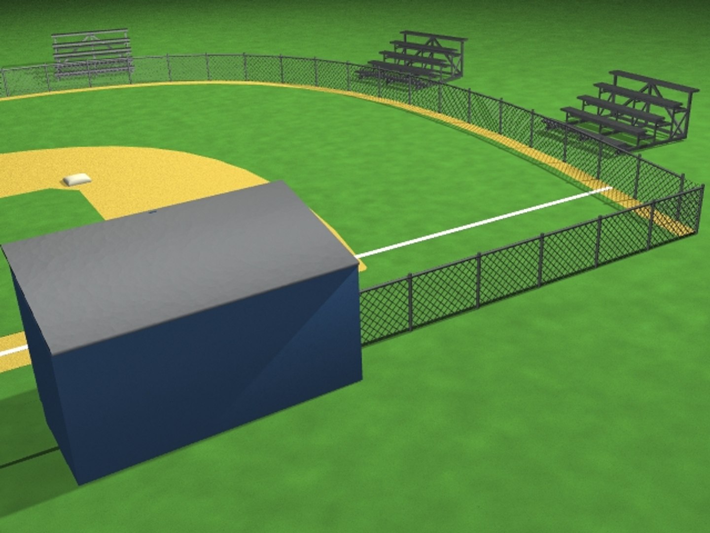 3d Little Baseball Field Bases Model