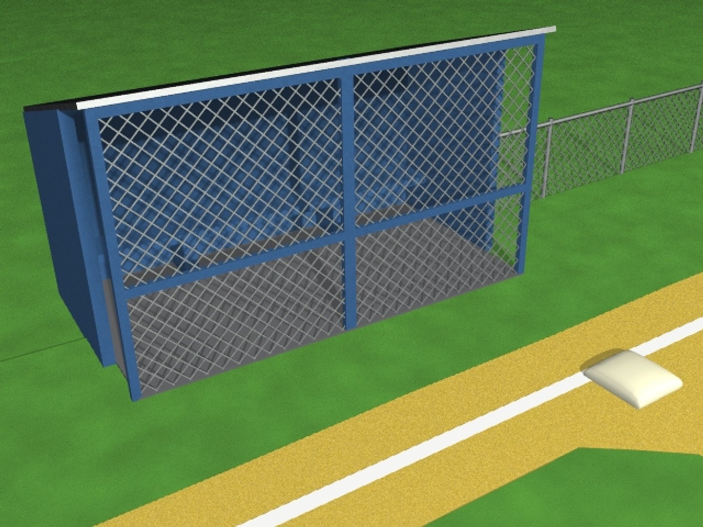 3d Little Baseball Field Bases Model