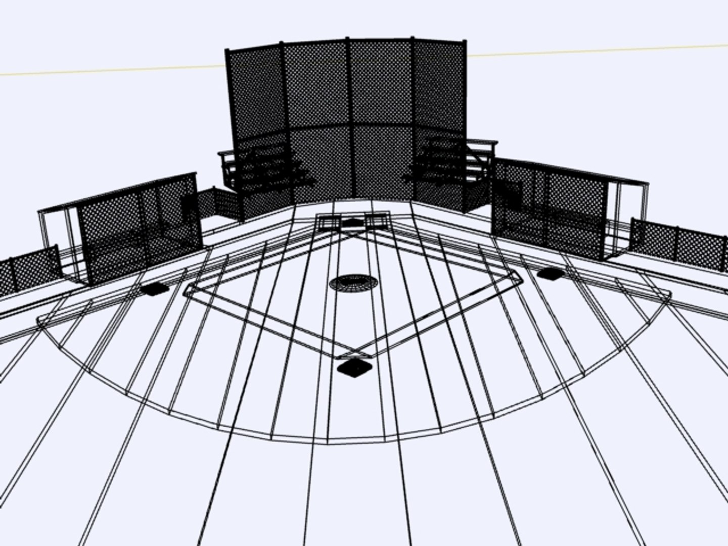 3d Little Baseball Field Bases Model