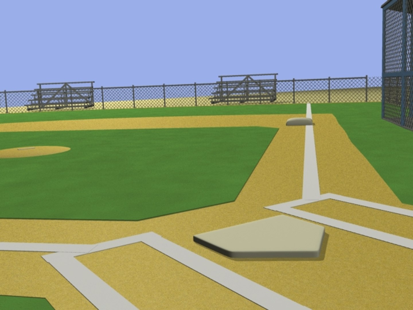 3d Little Baseball Field Bases Model