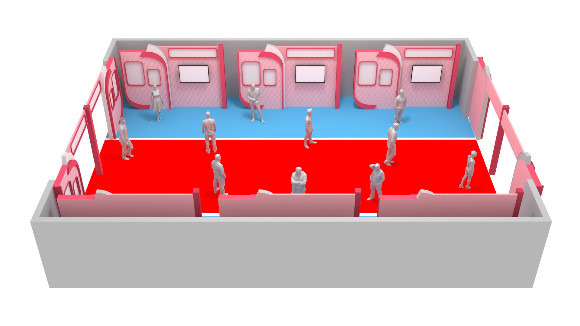 Layout Exhibition With Stand Booth And Gate Entrance 3D Model ...