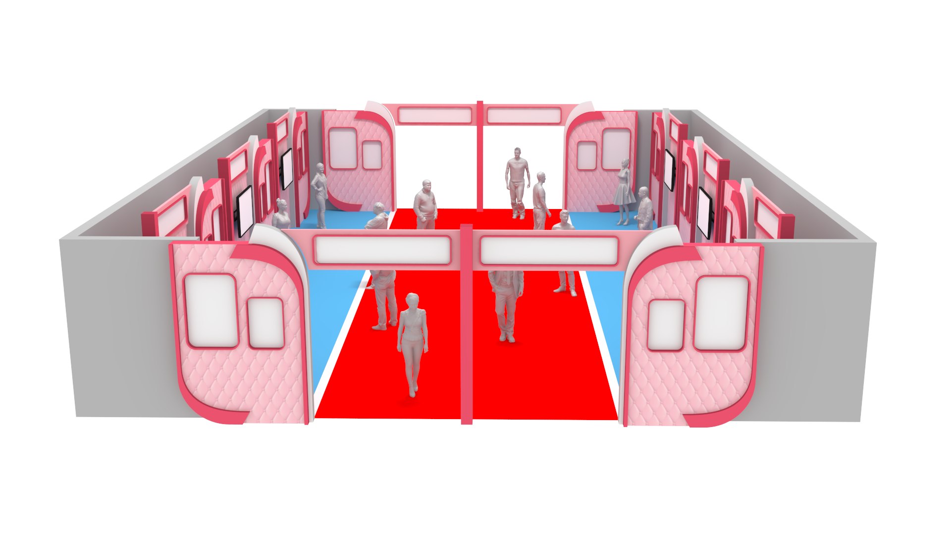 Layout Exhibition With Stand Booth And Gate Entrance 3D Model ...