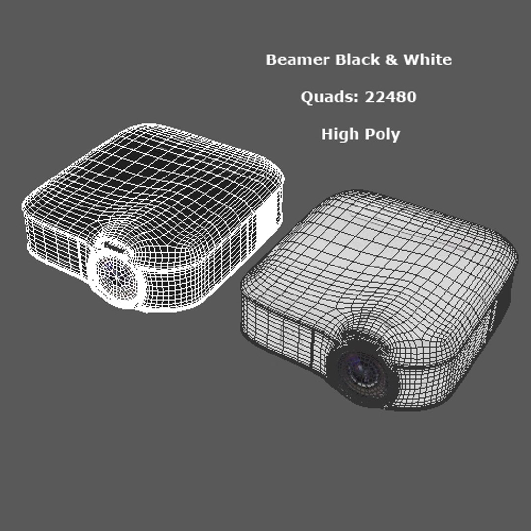 Beamer Black White 3d Model