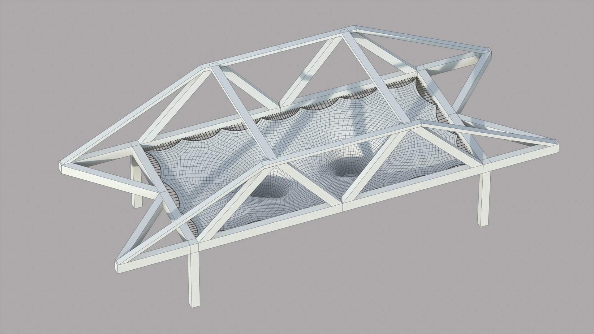 Inverted Umbrella Tensile Structure Double 3D Model - TurboSquid 2257422