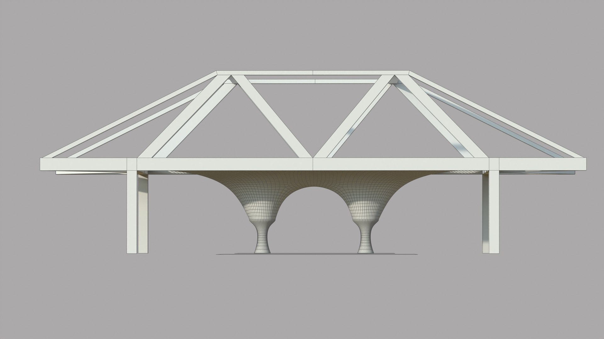 Inverted Umbrella Tensile Structure Double 3D Model - TurboSquid 2257422