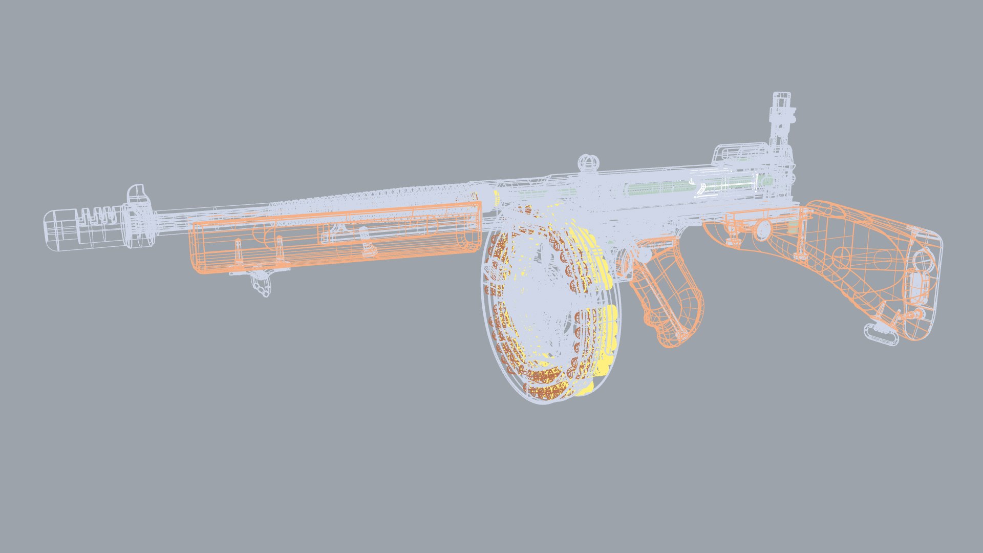 Thompson Submachine Gun With Inner Workings 3D Model - TurboSquid 2409241