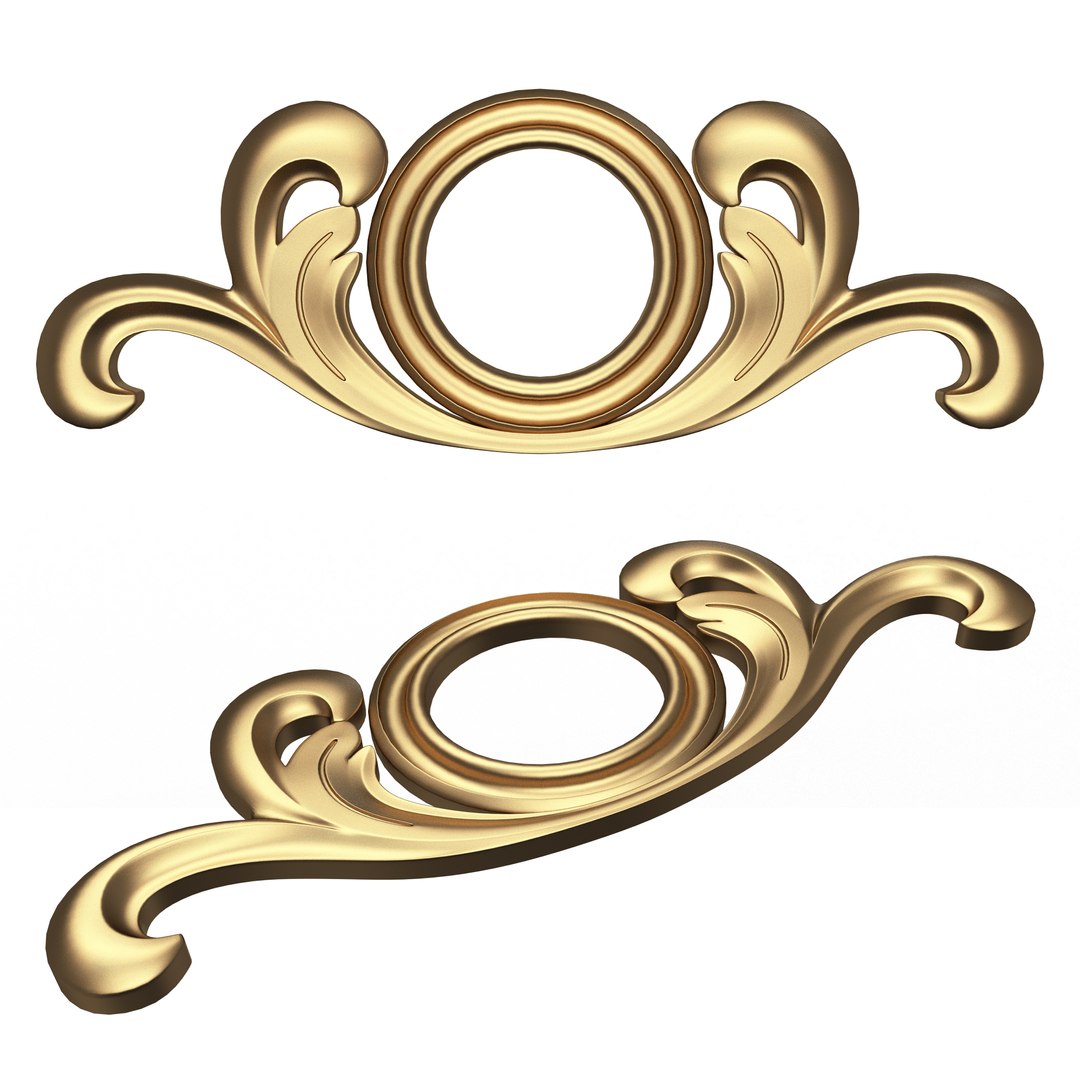 Carved Door Handle Decor 02 3D Model - TurboSquid 1925075