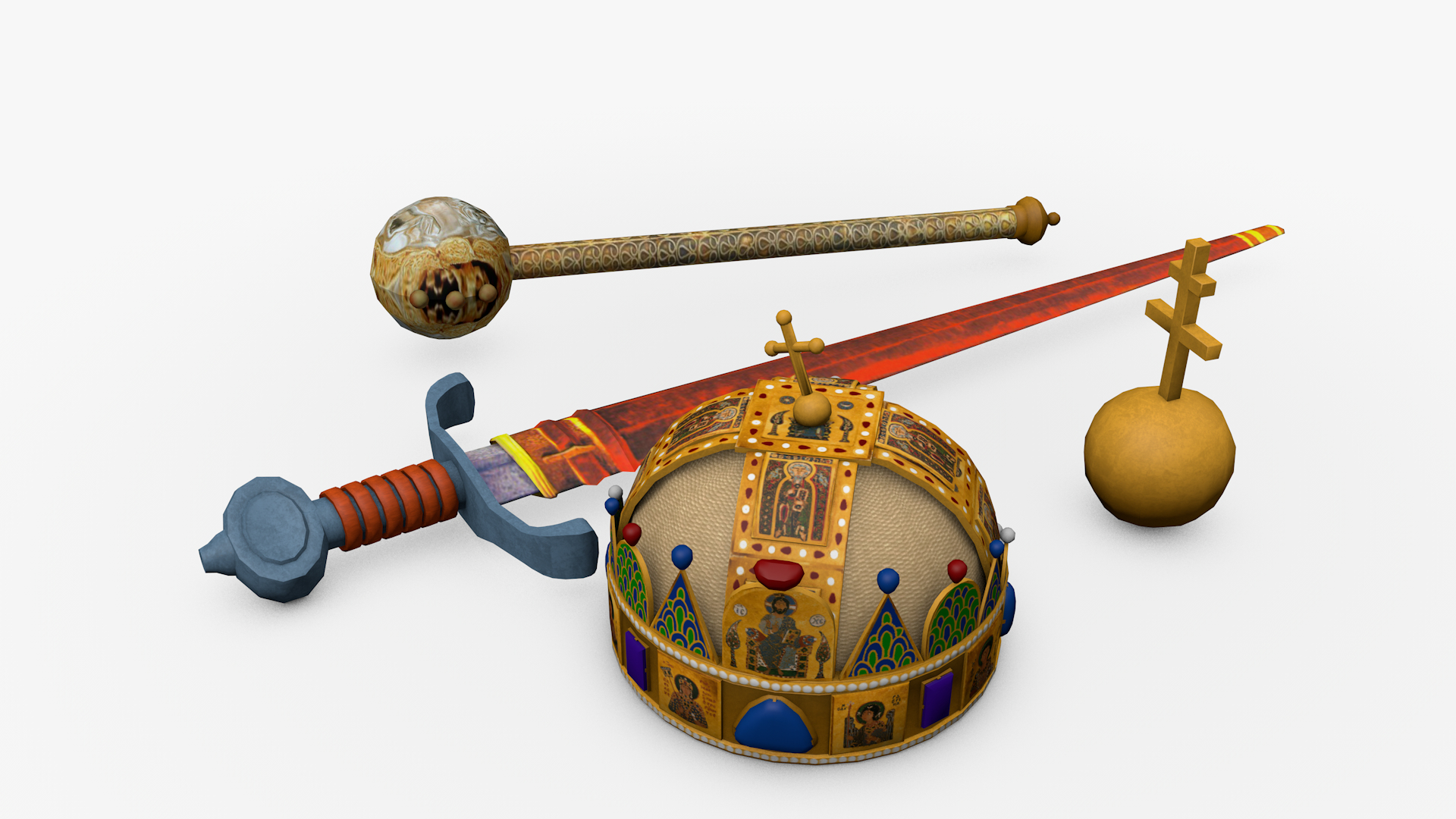 Hungarian Holy Crown And Crown Jewels 3D Model - TurboSquid 2171657