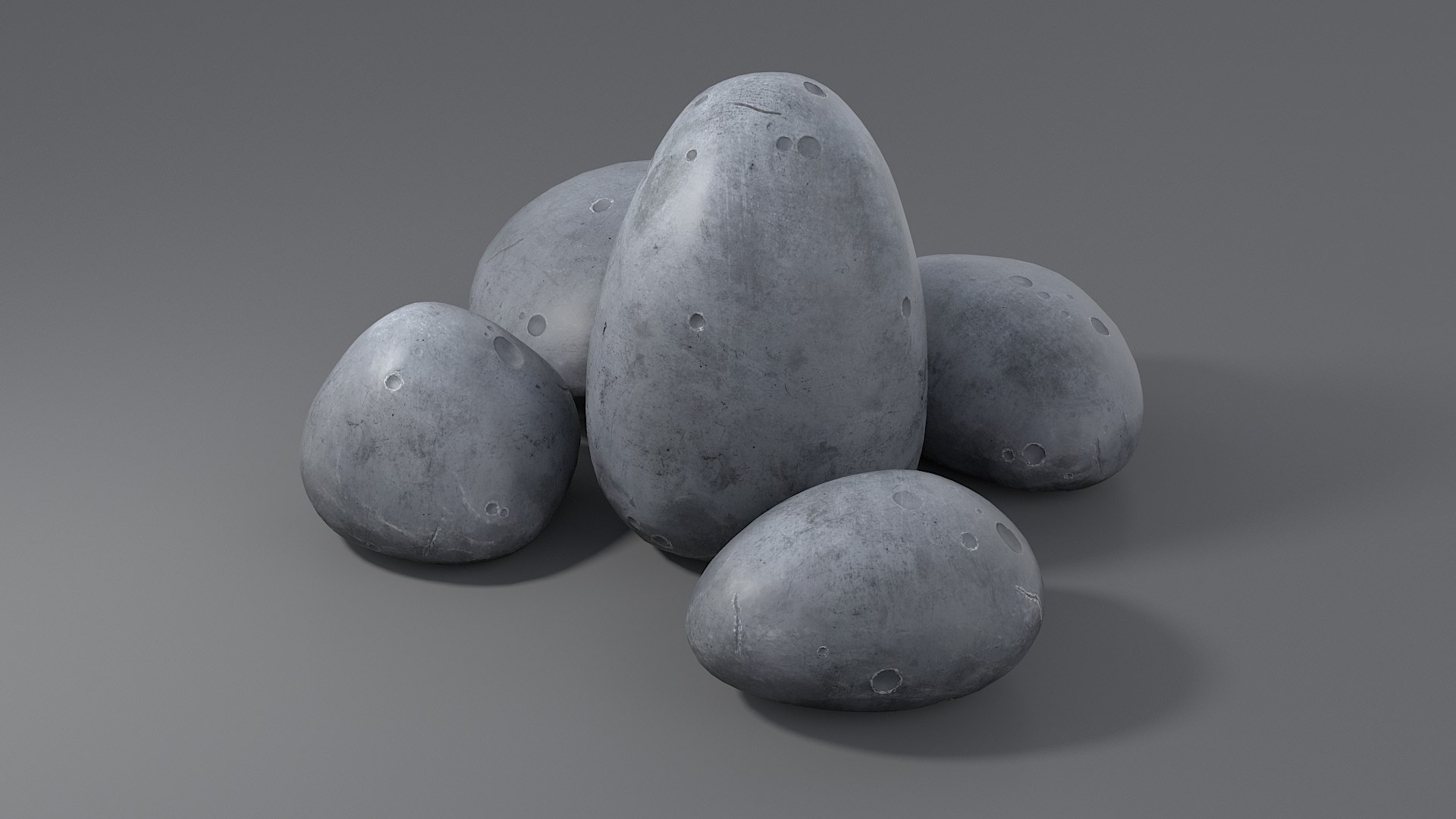 3D Model Cartoon Round Stones - TurboSquid 2053080