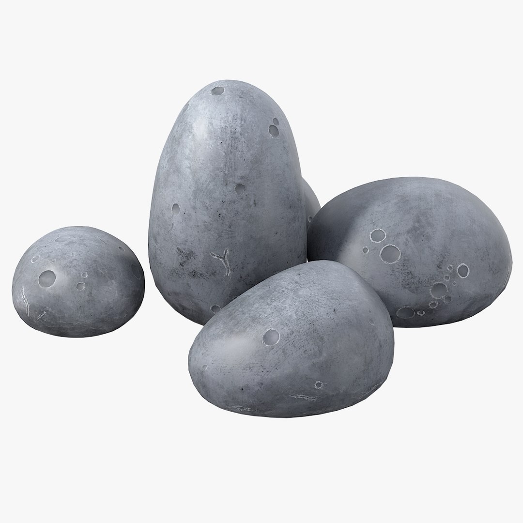 3D model Cartoon Round Stones - TurboSquid 2053080