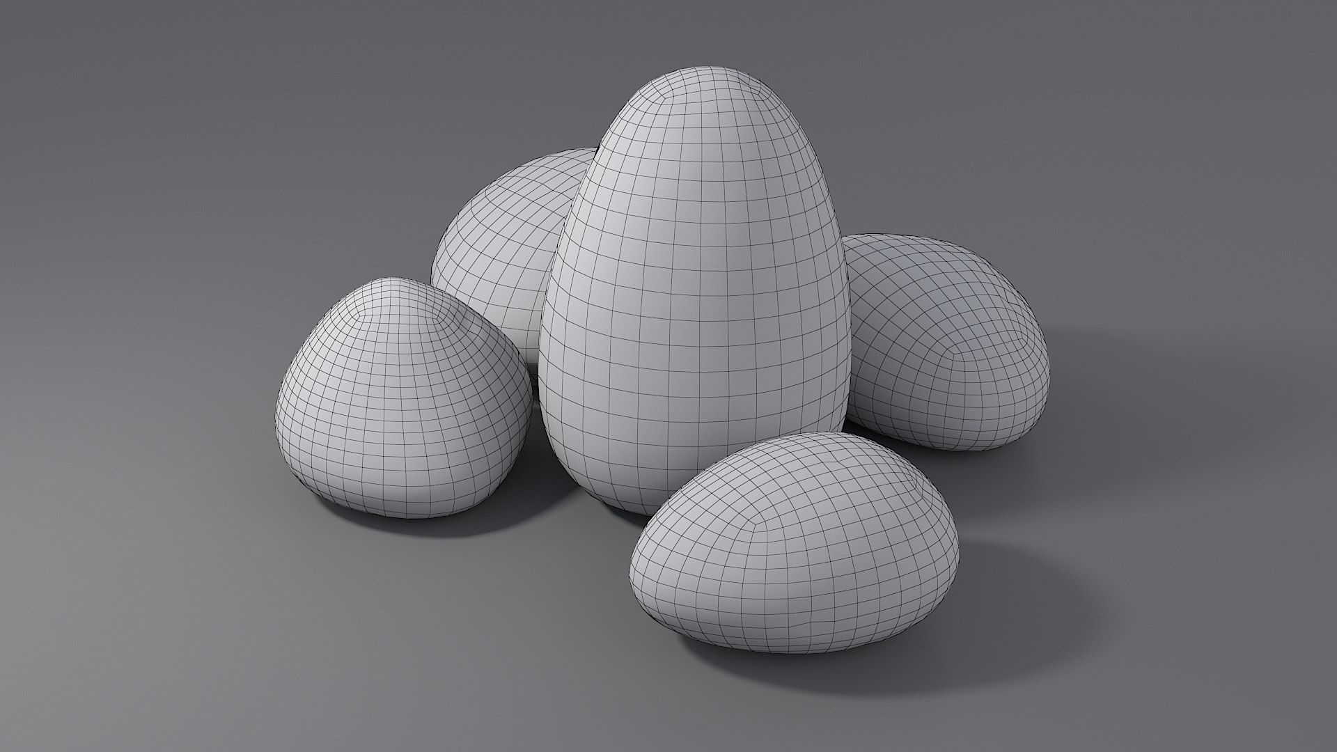 3D Model Cartoon Round Stones - TurboSquid 2053080