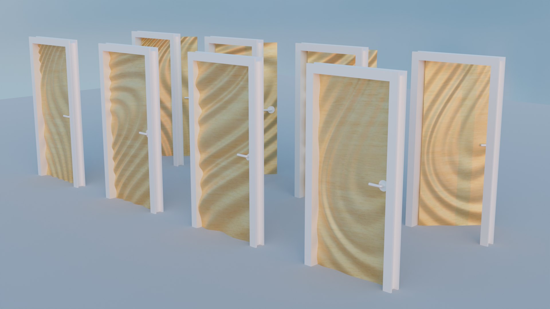 3D Parametric Wavy 4 Doors - TurboSquid 2074721