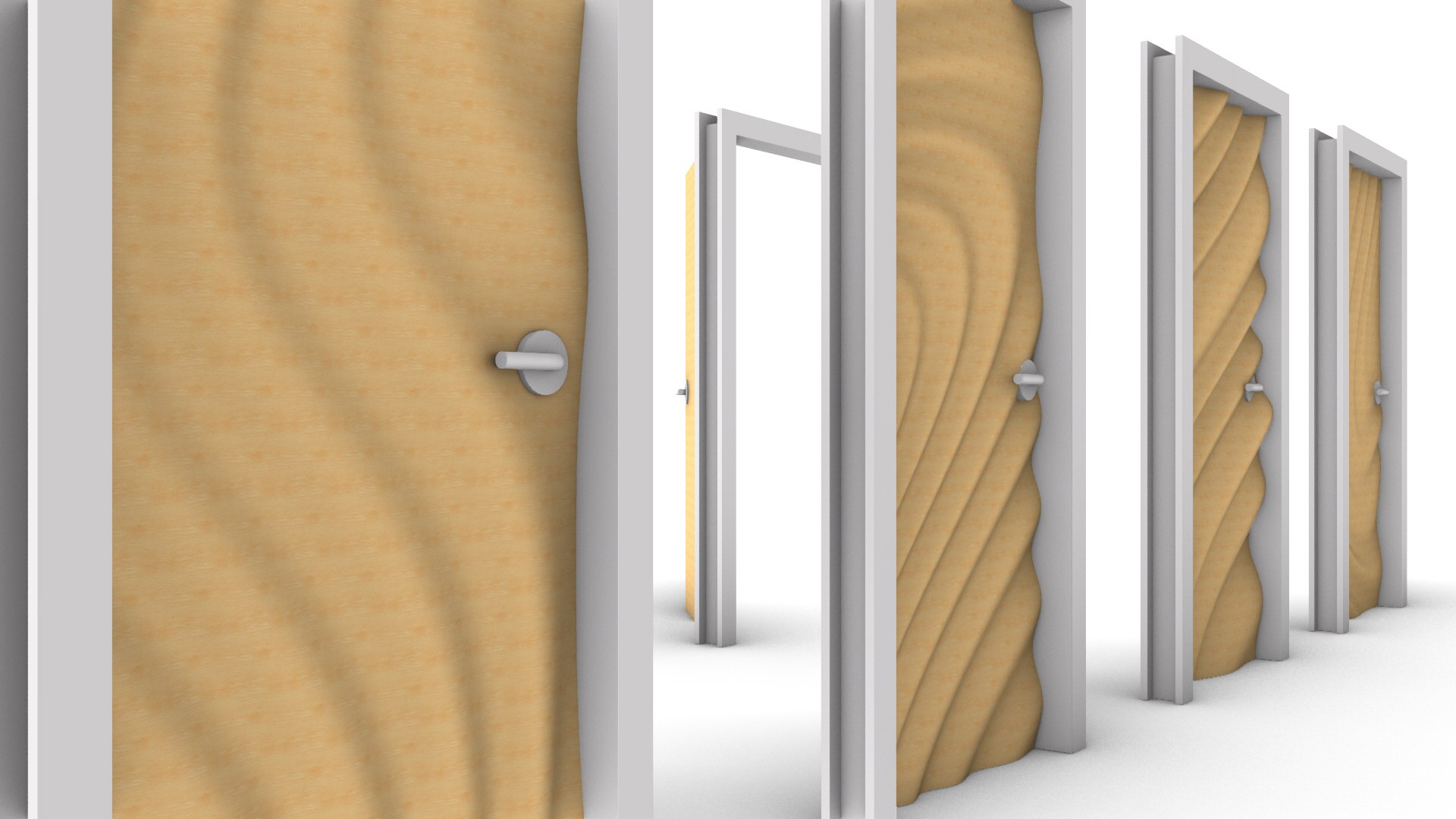 3D Parametric Wavy 4 Doors - TurboSquid 2074721